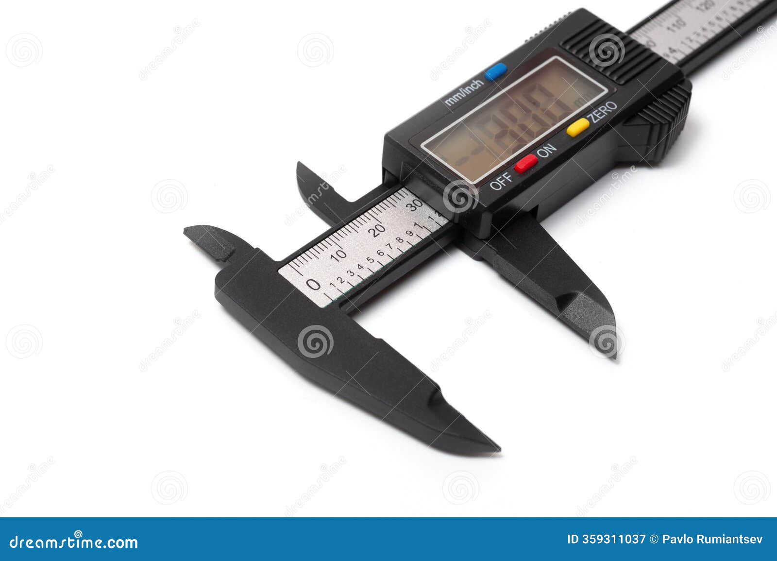 Electronic Caliper with Display Photographed on a White Background ...