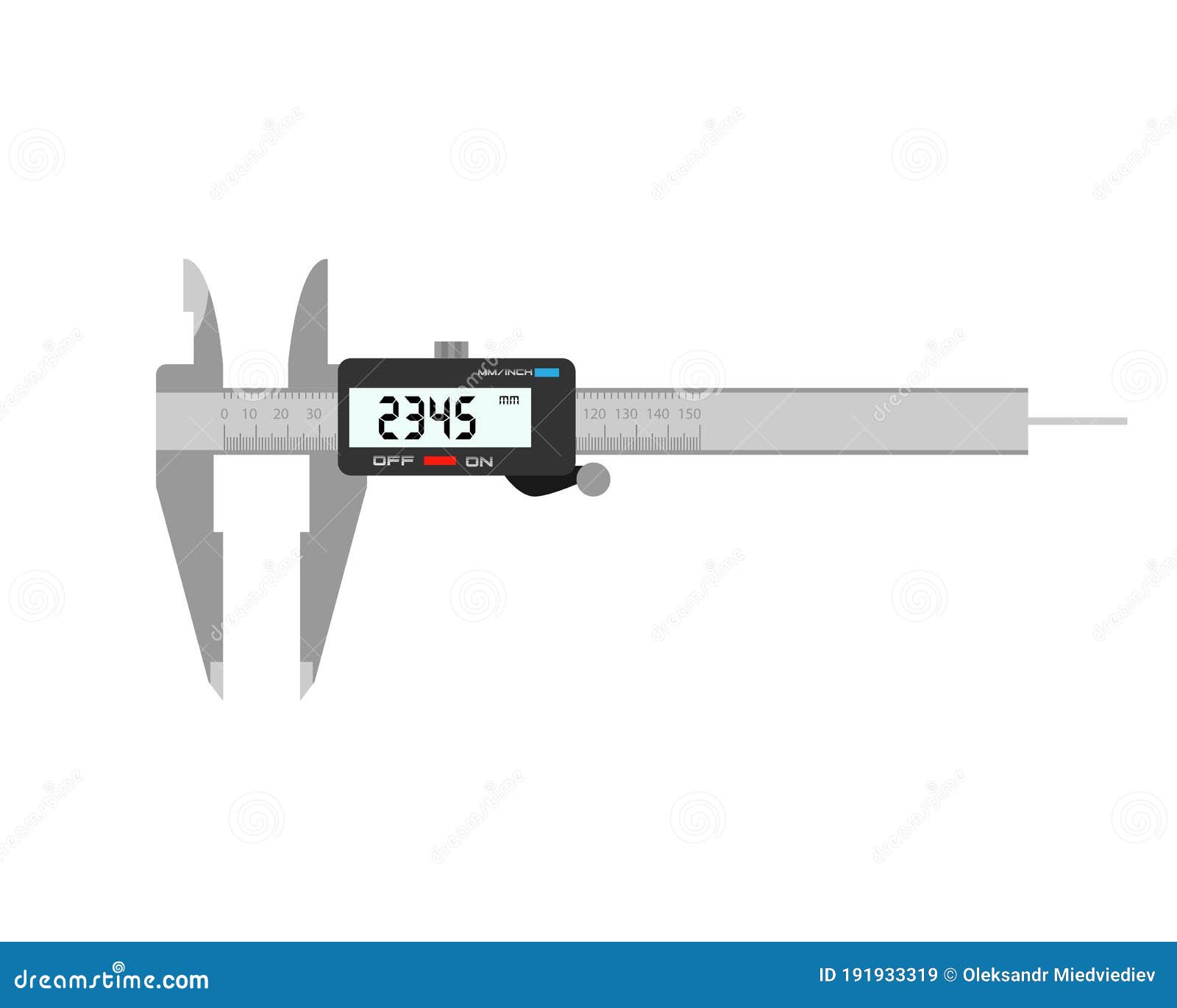 Electronic Caliper. Measuring Instrument on a White Background Stock ...