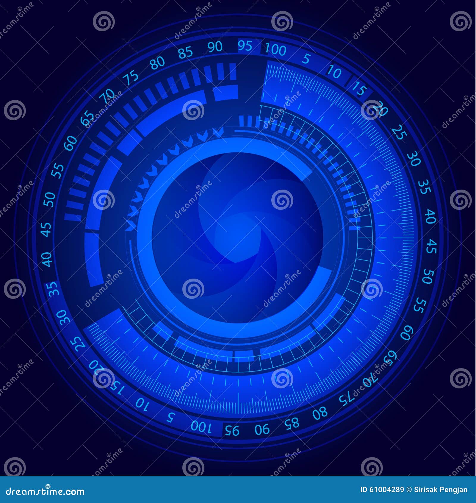 Electronic Camera Sensor and Lens with Scale Abstract Background Stock ...