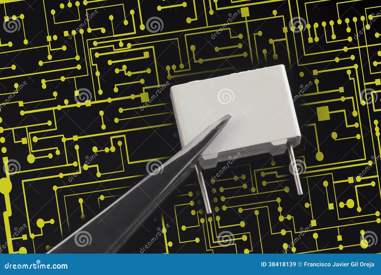 Electronic capacitor stock image. Image of voltage, science - 38418139