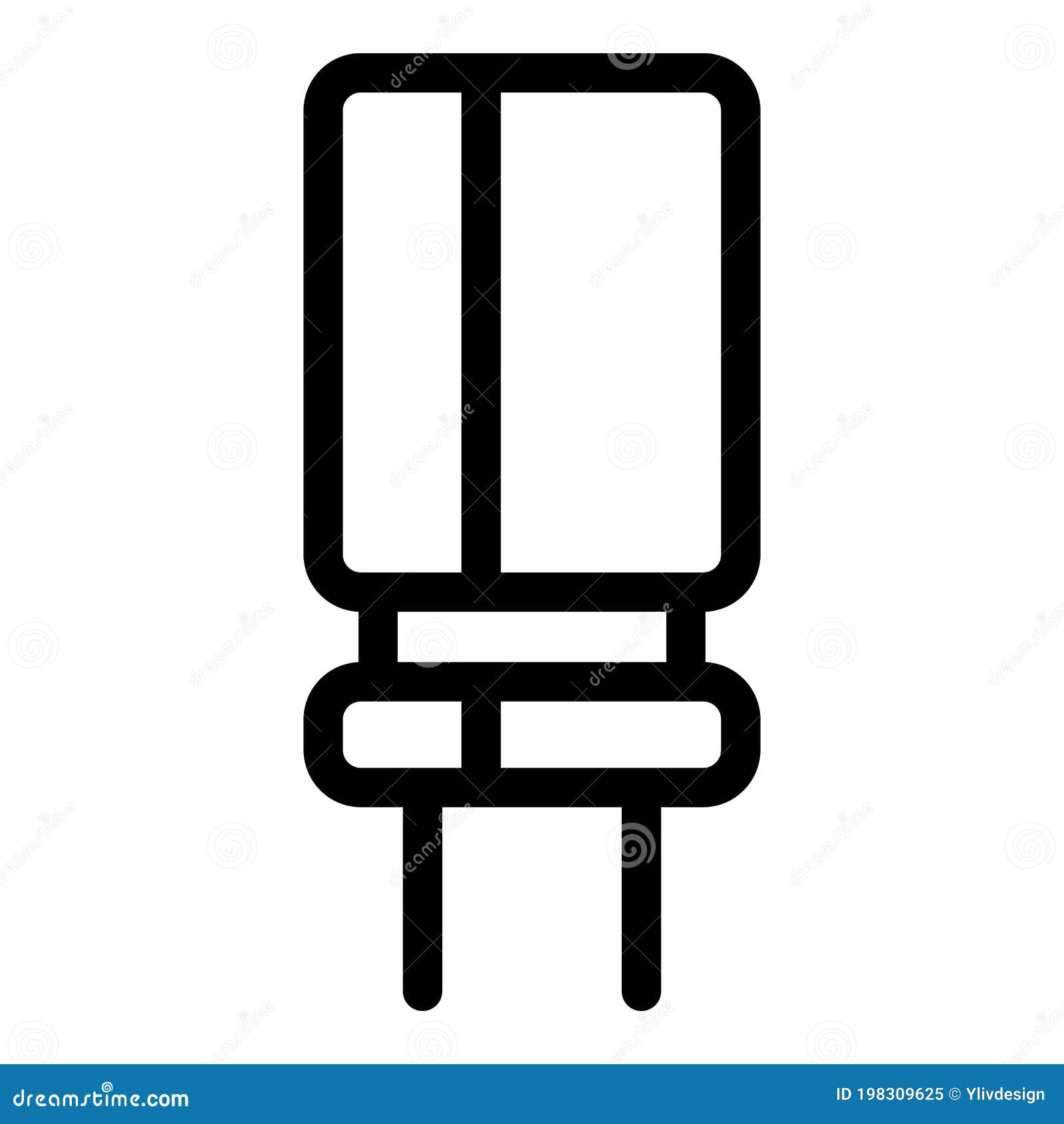 Electronic Capacitor Vector Icon Symbol Isolated On White Background ...