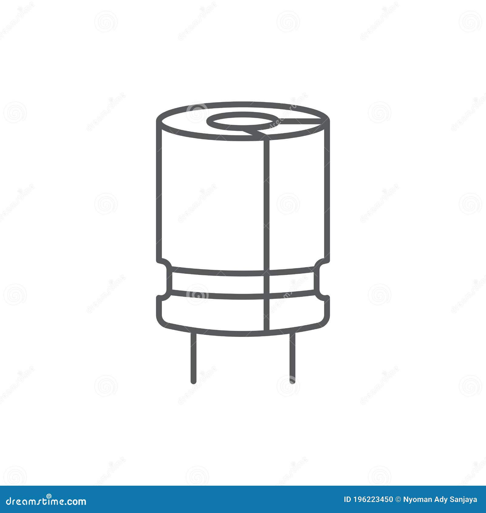 Electronic Capacitor Vector Icon Symbol Isolated on White Background ...