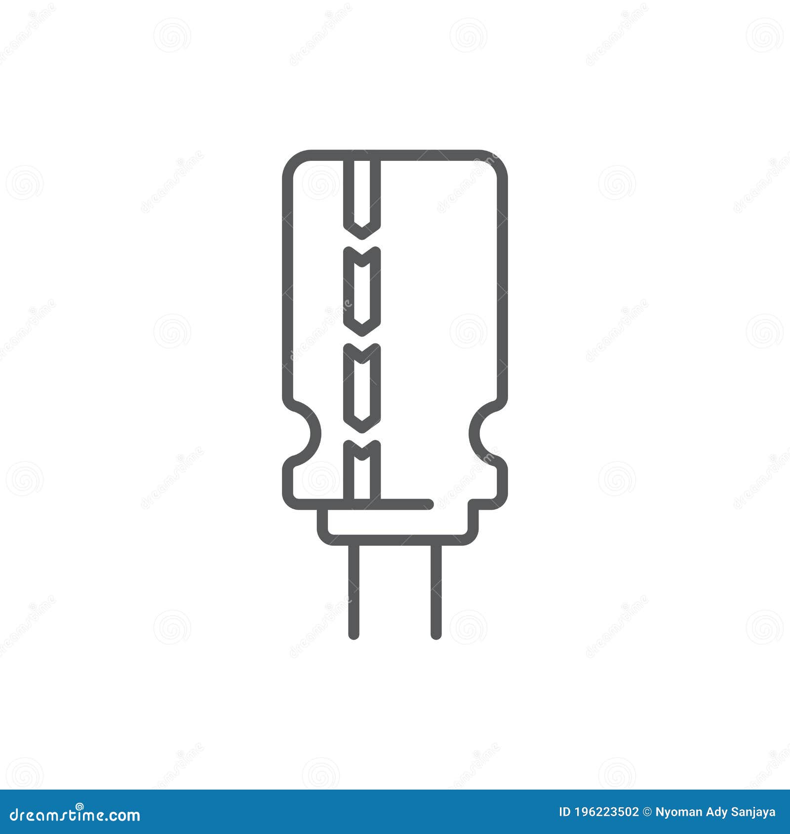 Electronic Capacitor Vector Icon Symbol Isolated on White Background ...