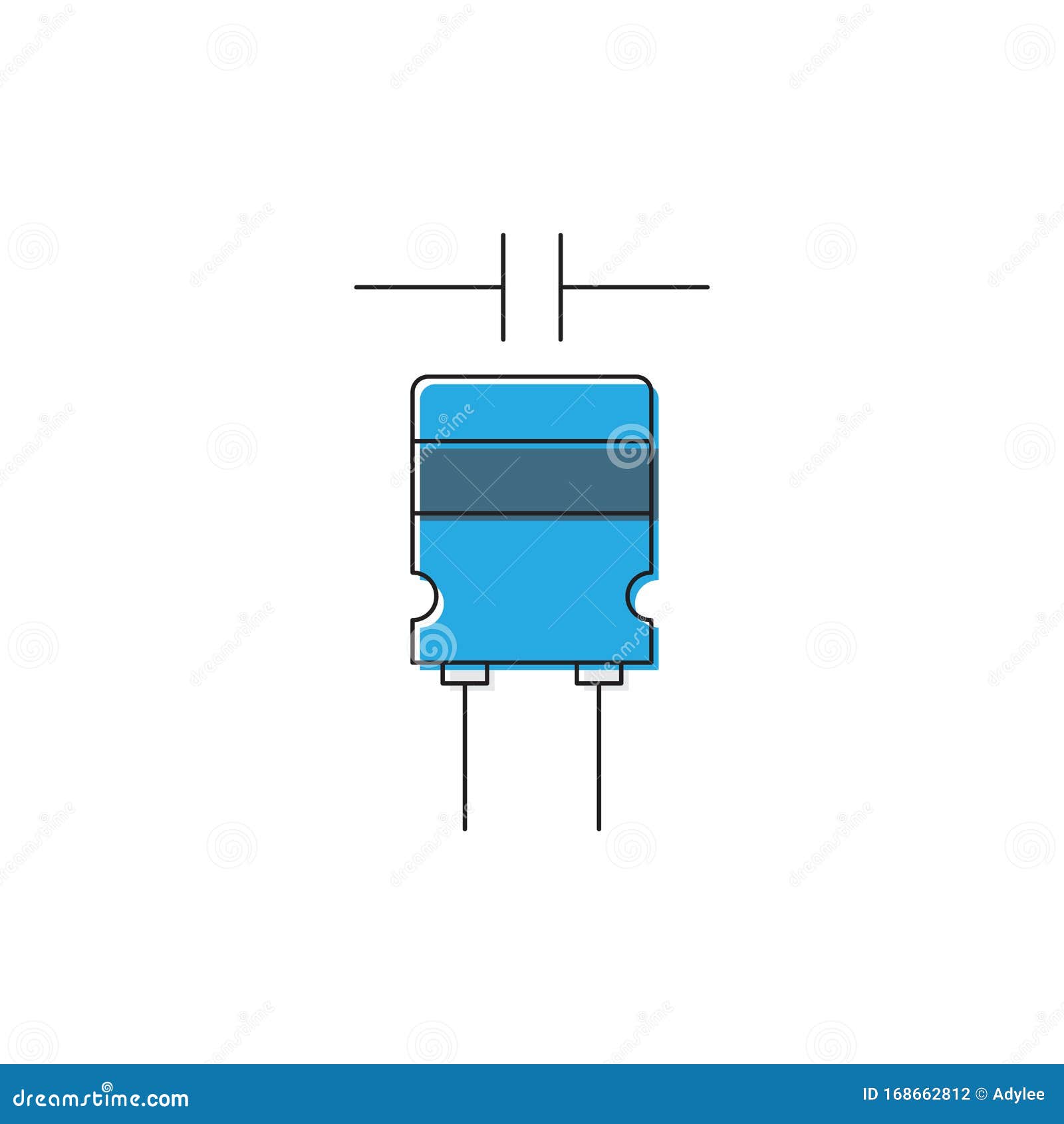 Electronic Capacitor Vector Icon Symbol Isolated on White Background ...