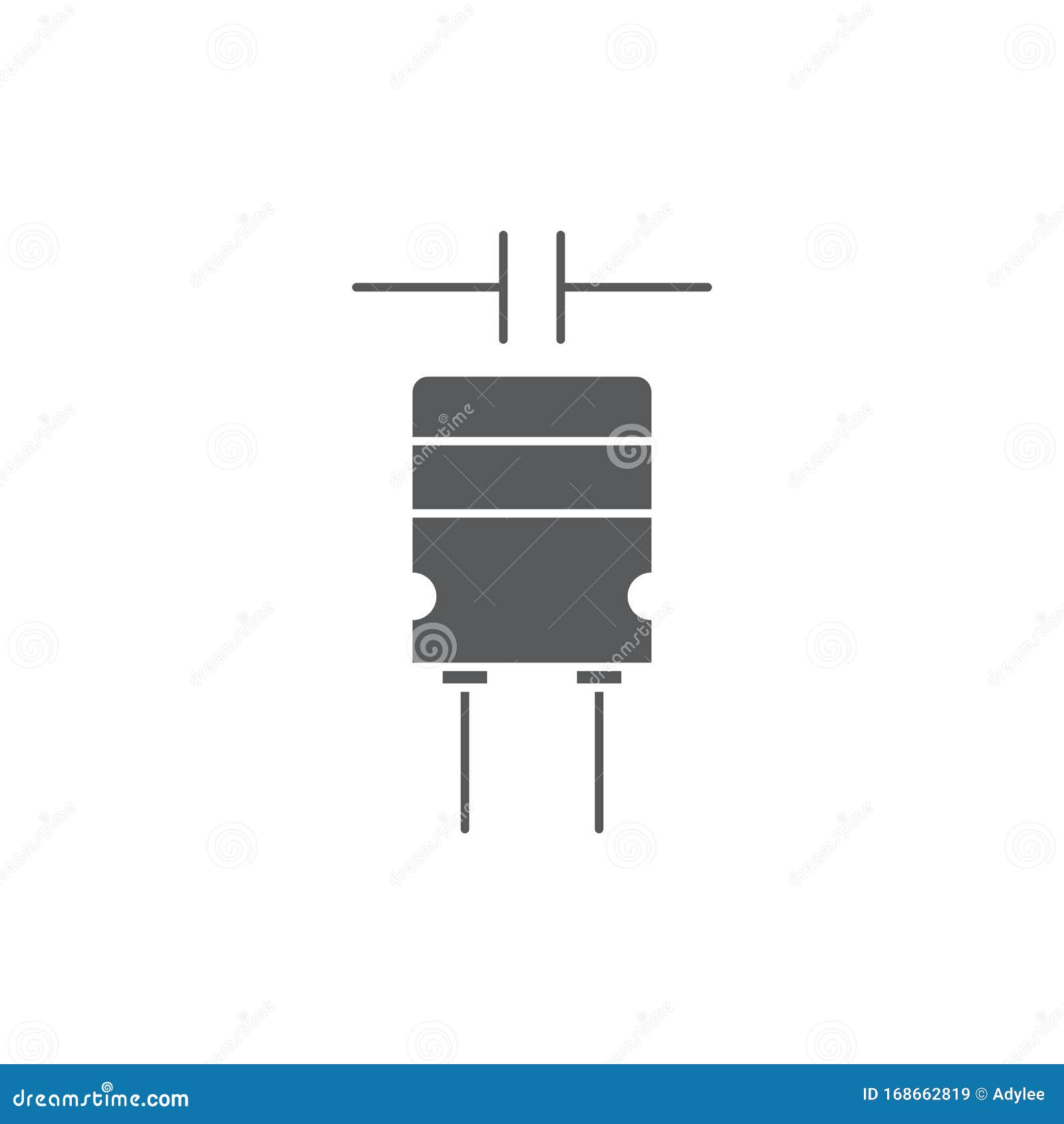 Electronic Capacitor Line Icon Vector Illustration | CartoonDealer.com ...
