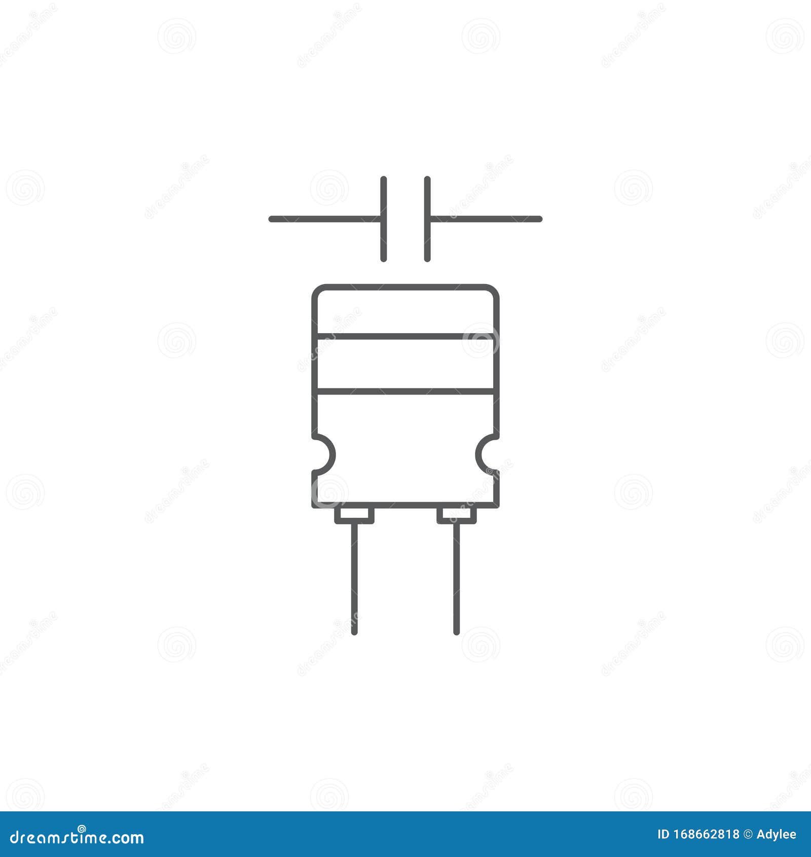 Electronic Capacitor Vector Icon Symbol Isolated on White Background ...
