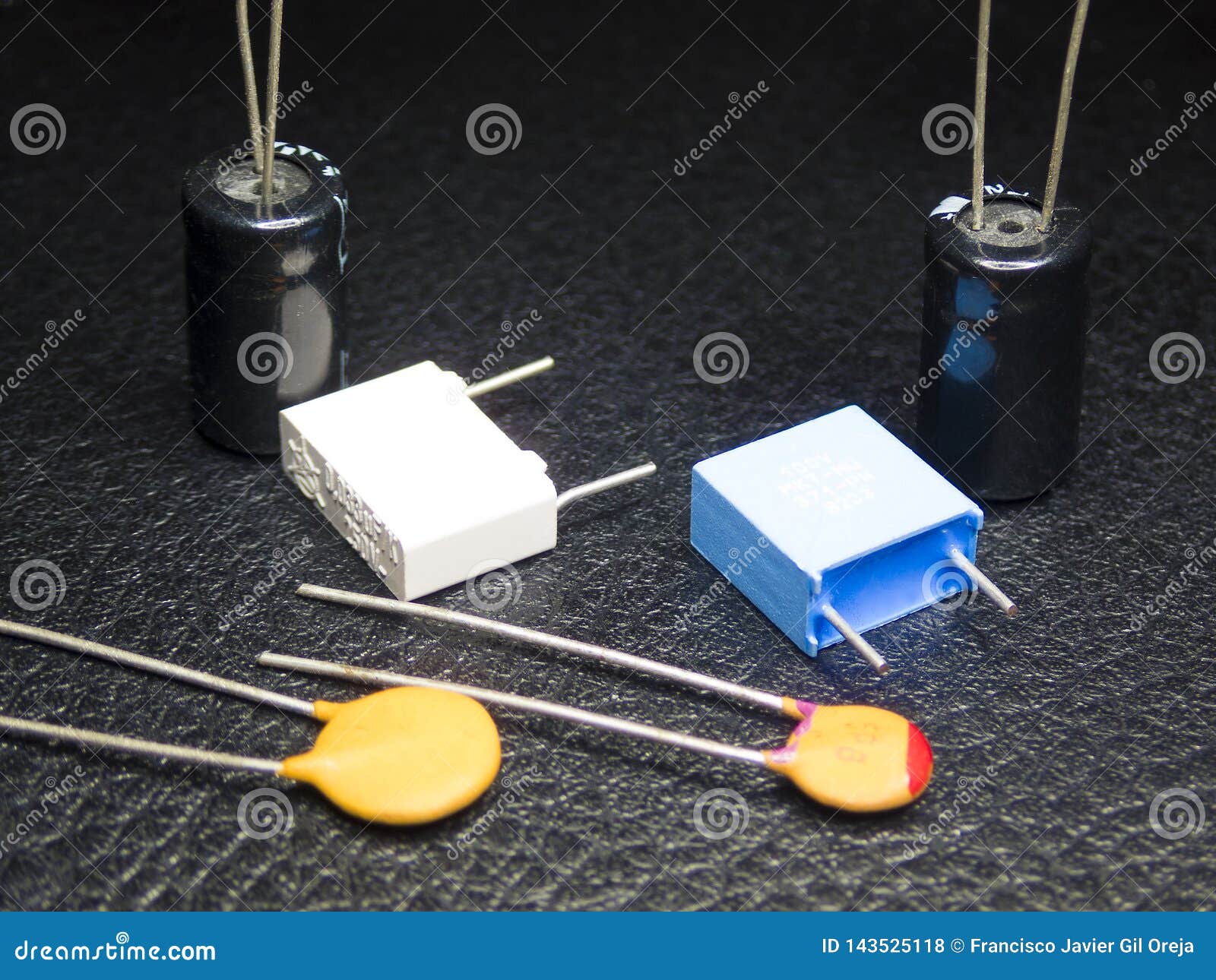 Electronic capacitors stock photo. Image of capacitors - 143525118