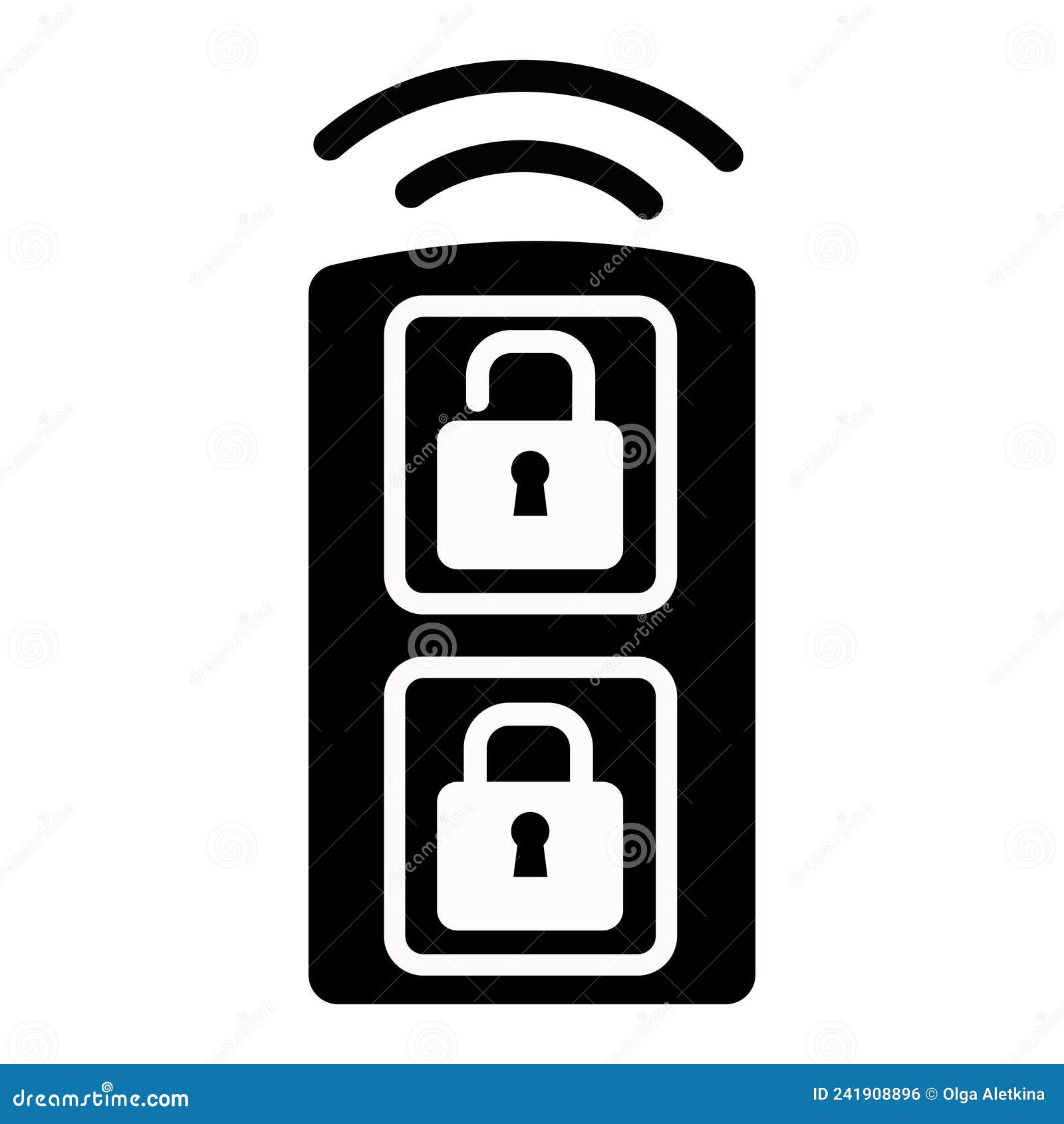 Electronic Car Remote Key, Immobilizer. Flat Vector Icon Illustration ...