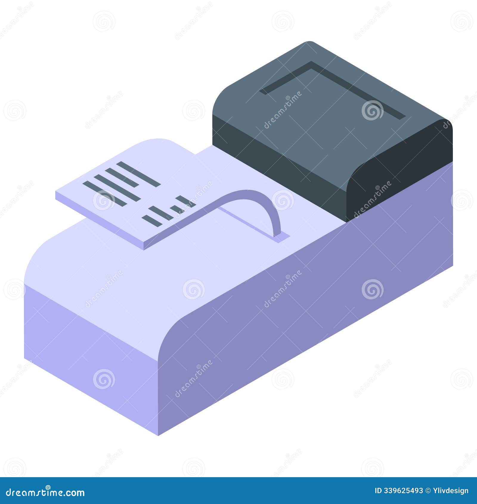 Electronic Cash Register Printing Check Isometric View Stock ...