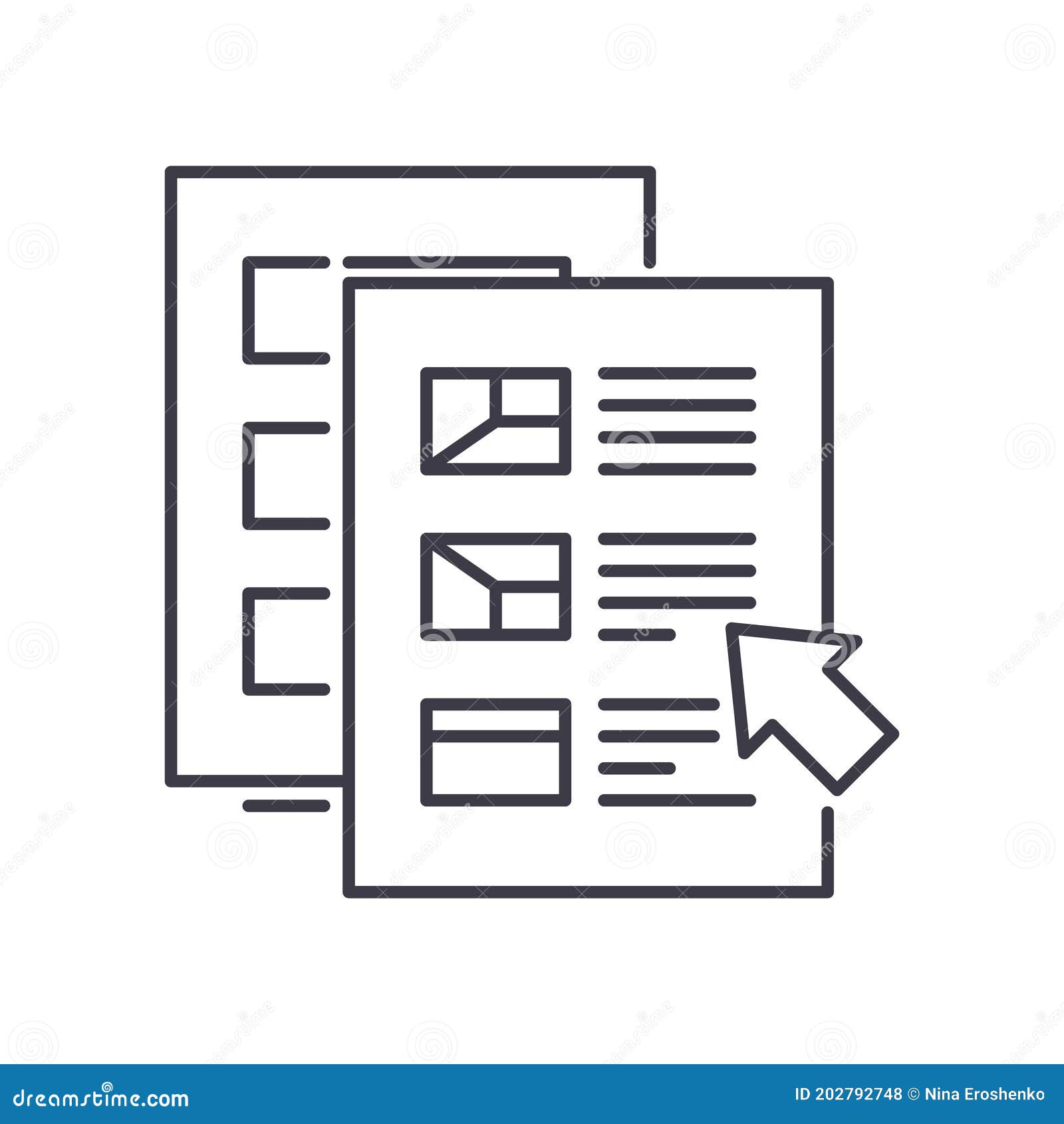 Electronic Catalogs Icon, Linear Isolated Illustration, Thin Line ...