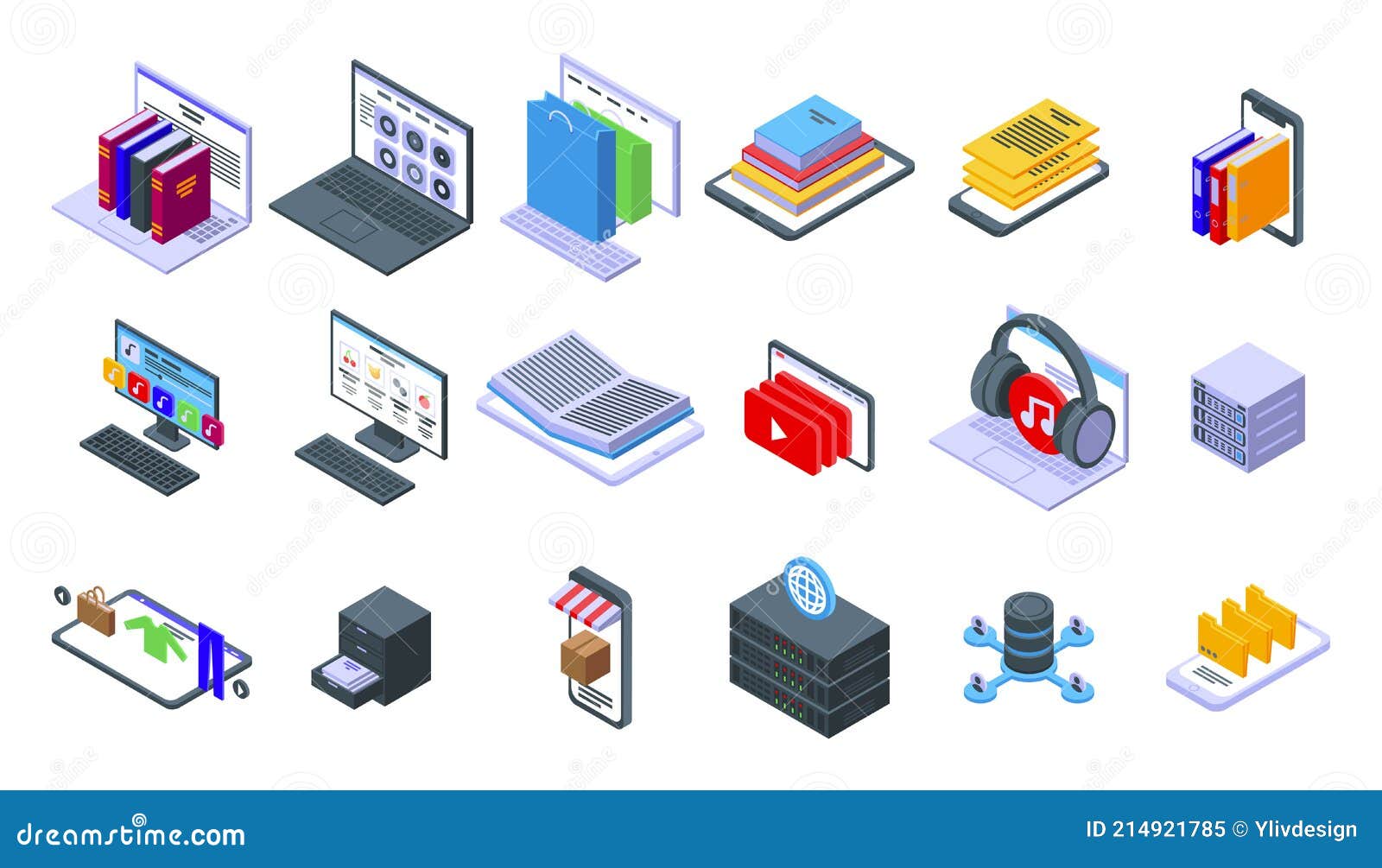 Electronic Catalogs Icons Set, Isometric Style Stock Vector ...