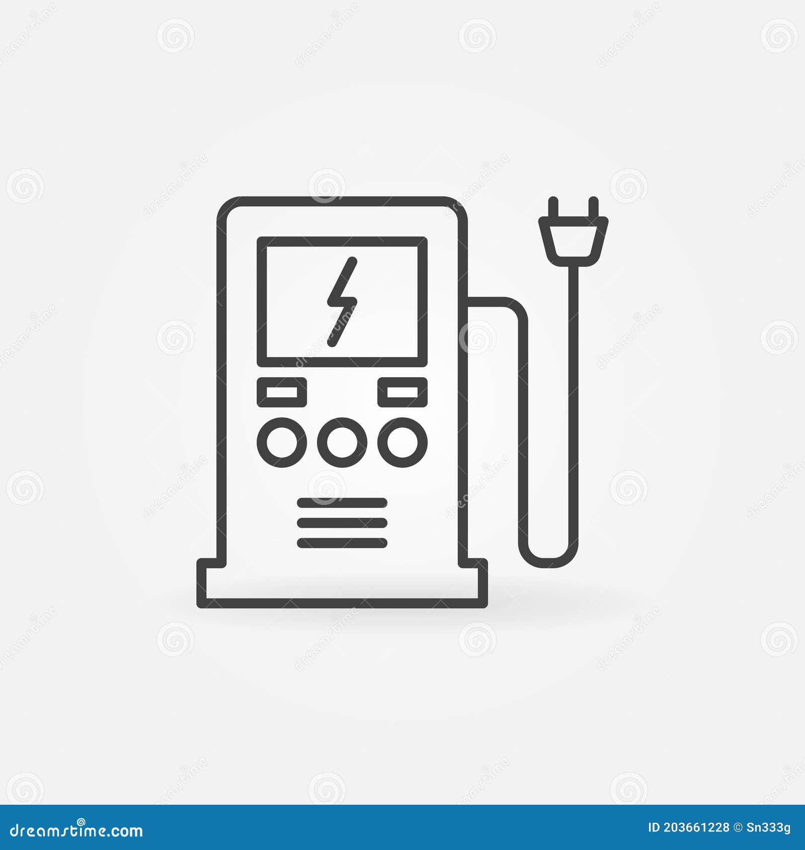 Electronic Charging Station Linear Vector Concept Icon Stock Vector ...