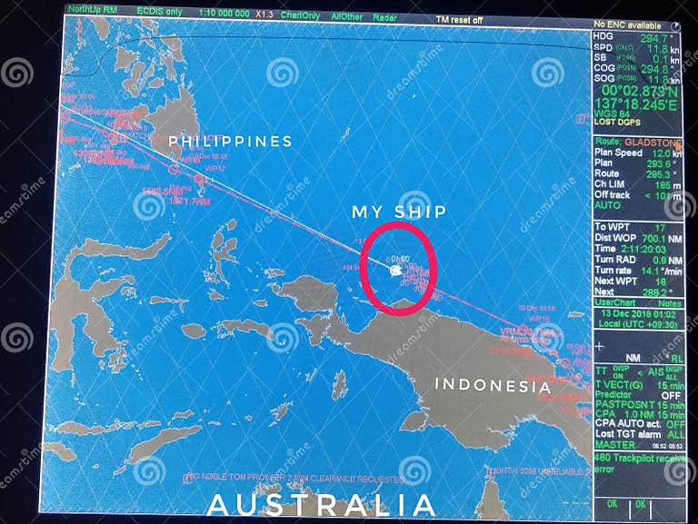 Electronic Chart Display Indicating System Screen View, ECDIS Stock ...