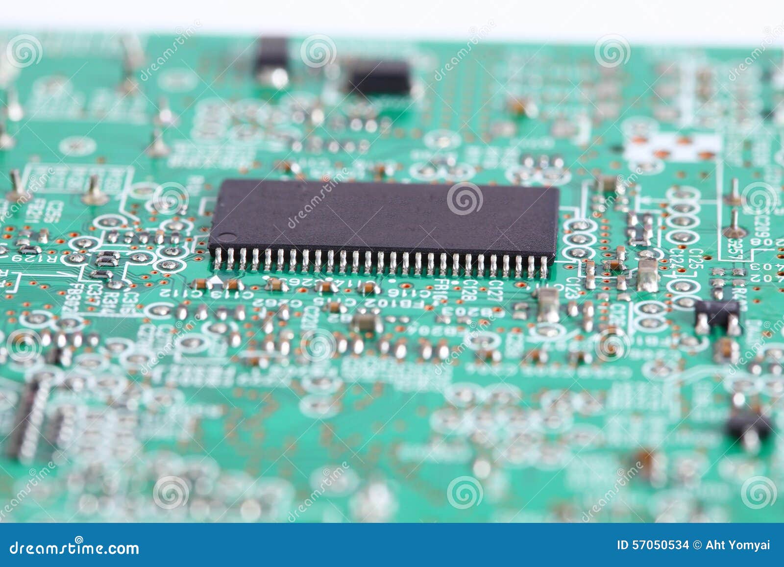 Electronic chip on board stock photo. Image of circuit - 57050534