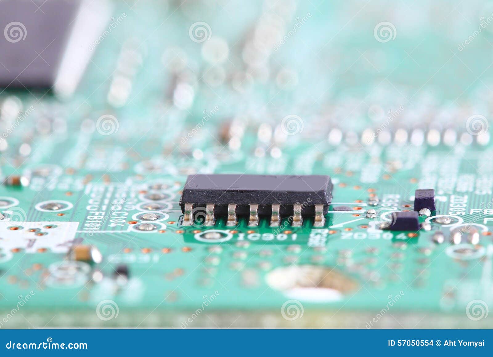 Electronic chip on board stock photo. Image of microprocessor - 57050554