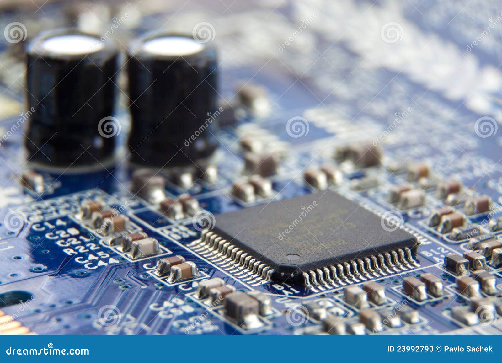 Electronic Chip on Circuit Board Stock Photo - Image of information ...