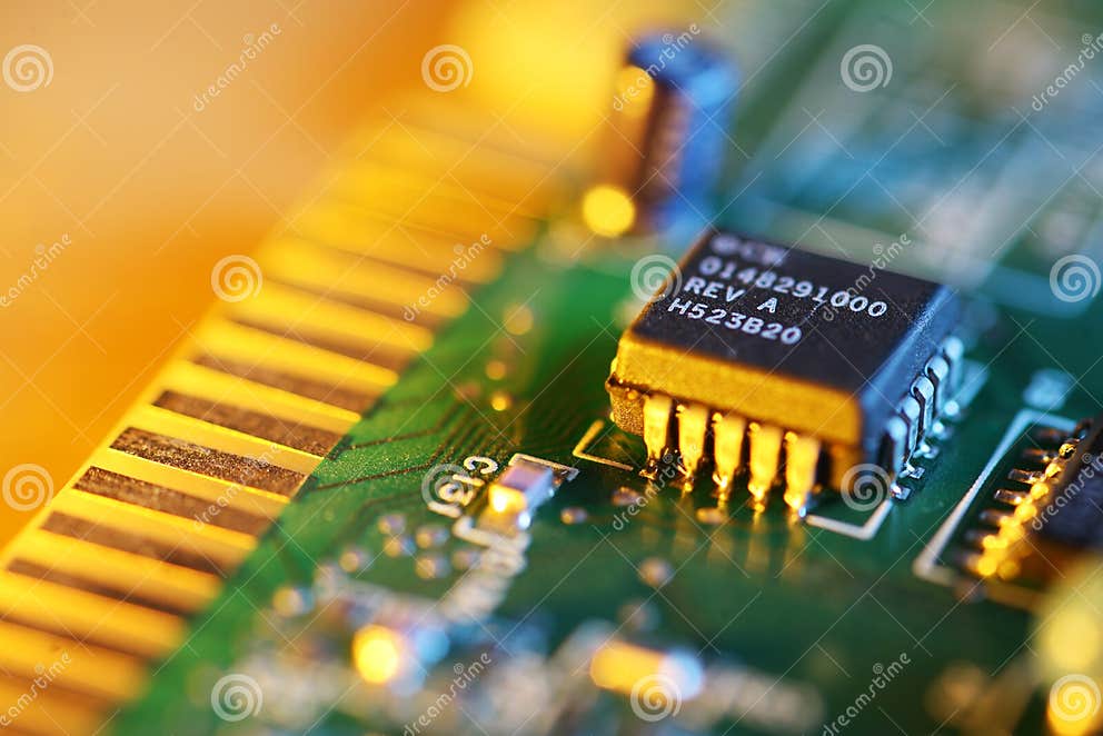 Electronic Chip on Circuit Board Stock Image - Image of data, microchip ...