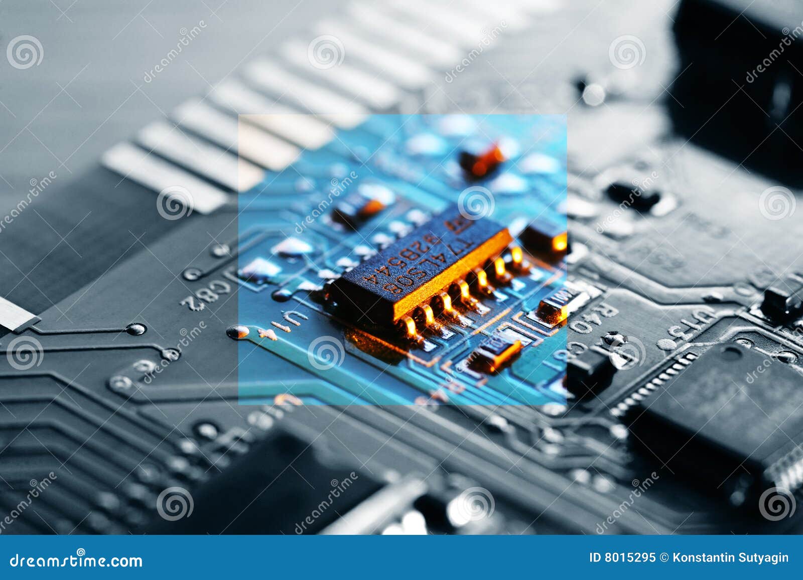 Electronic Chip on Circuit Board Stock Image - Image of microchip ...