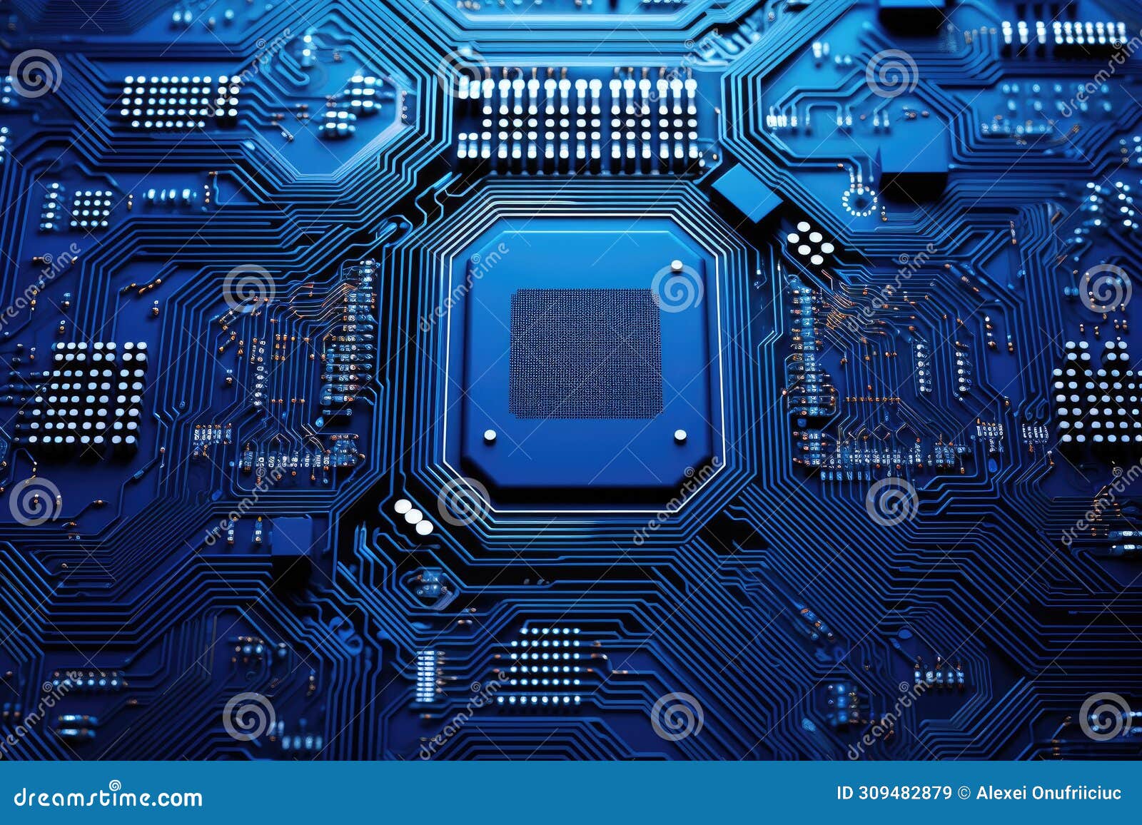 An Electronic Chip and Circuit Board Stock Image - Image of device ...