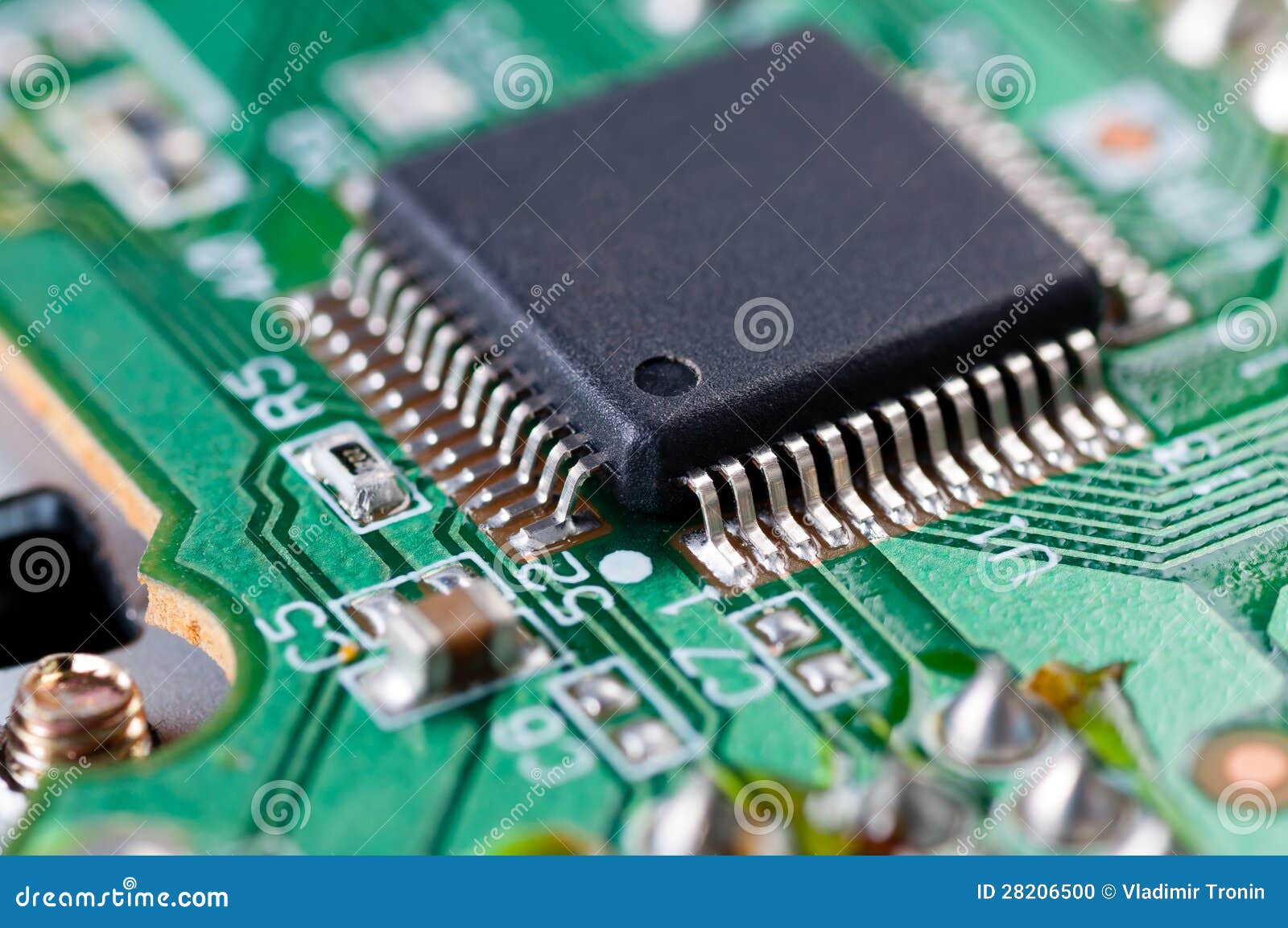 Electronic Chip on Computer Circuit Board Stock Photo - Image of ...