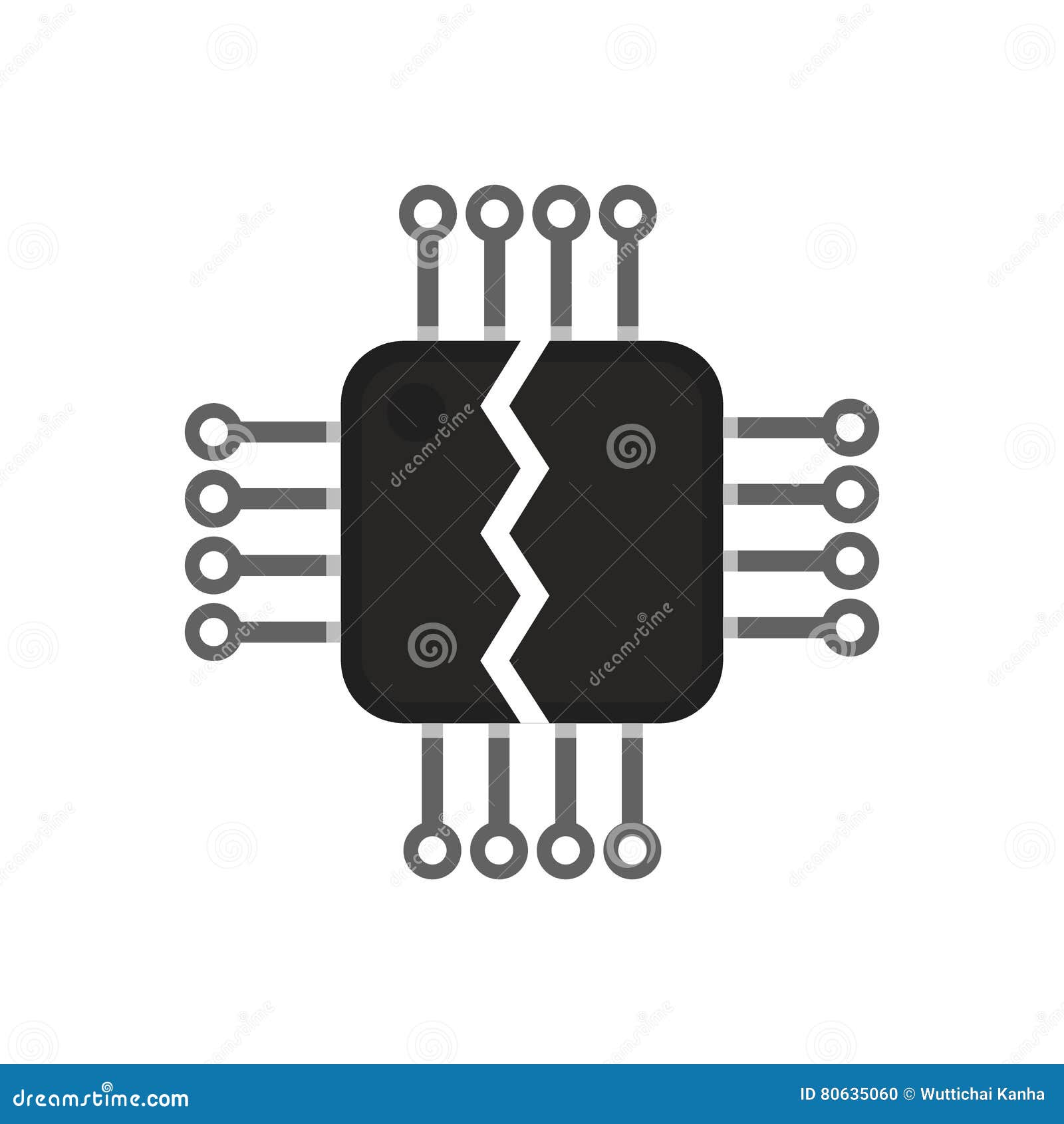 Electronic Chip Damaged, Abstract Vector Design by ESP10 Stock Vector ...