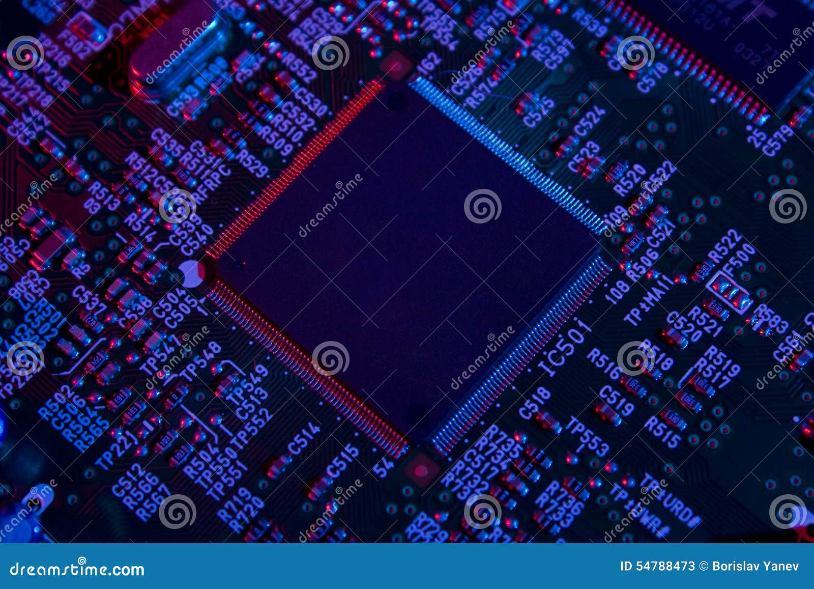 Electronic chip details stock image. Image of blue, component - 54788473