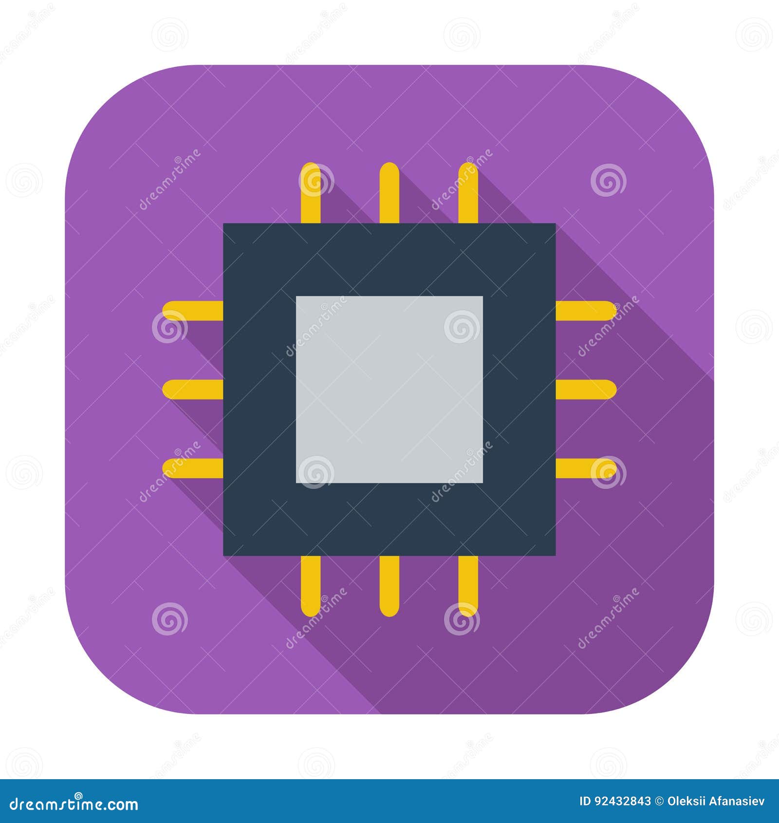 Electronic Chip Flat Icon 2 Stock Vector - Illustration of painting ...