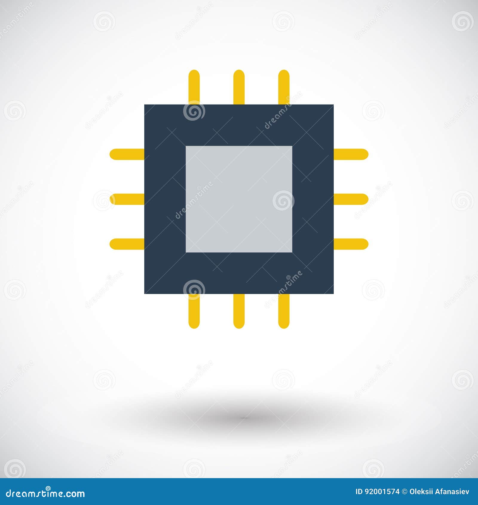 Electronic Chip Flat Icon 2 Stock Vector - Illustration of vector, processor: 92001574