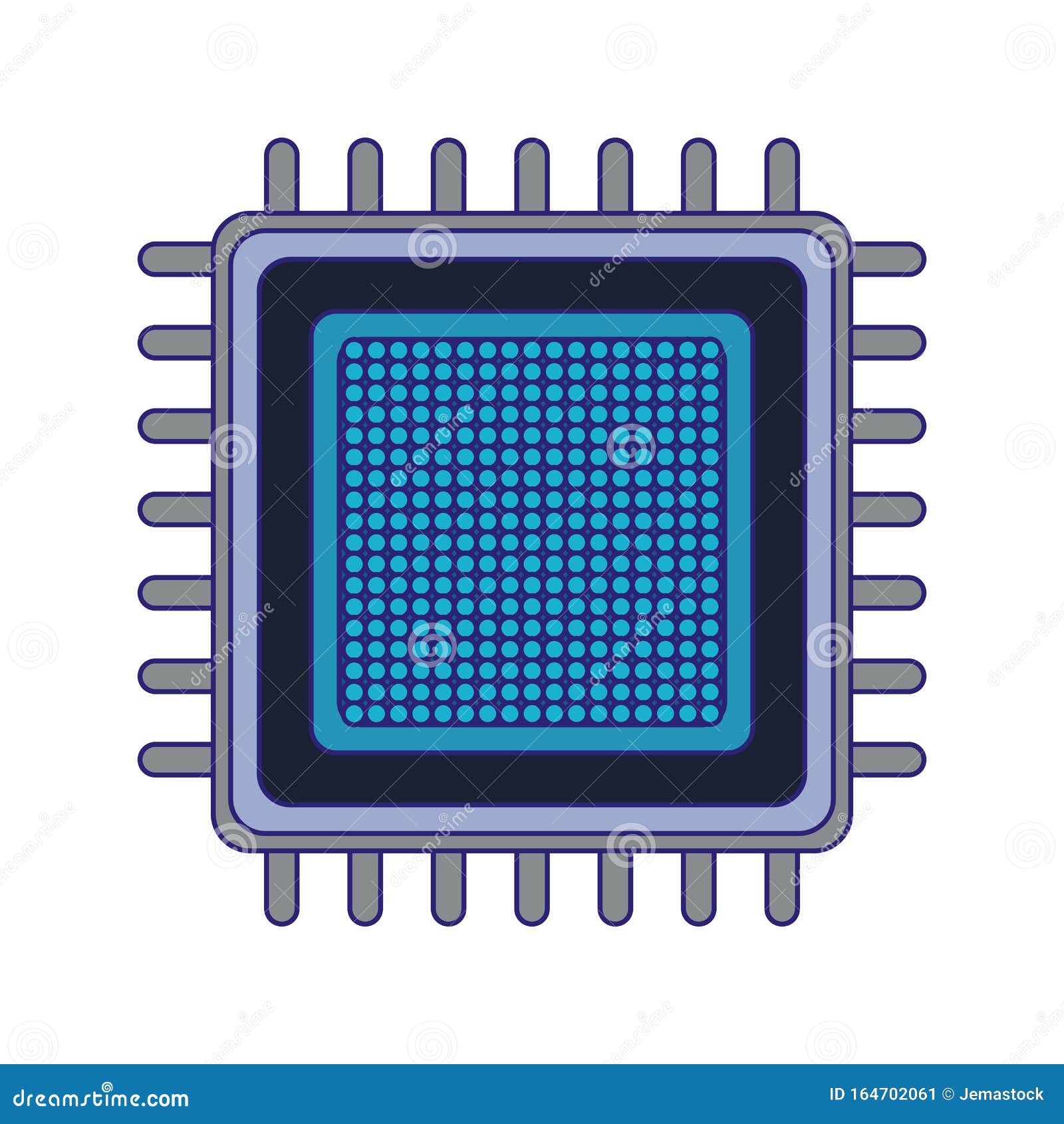 Electronic Chip Icon, Flat Design Stock Vector - Illustration of ...