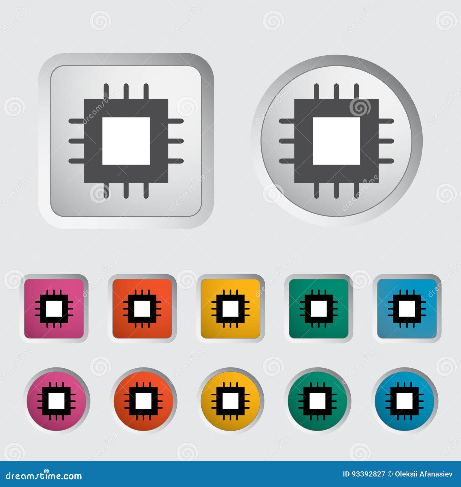 Electronic chip icon 2 stock vector. Illustration of painting - 93392827