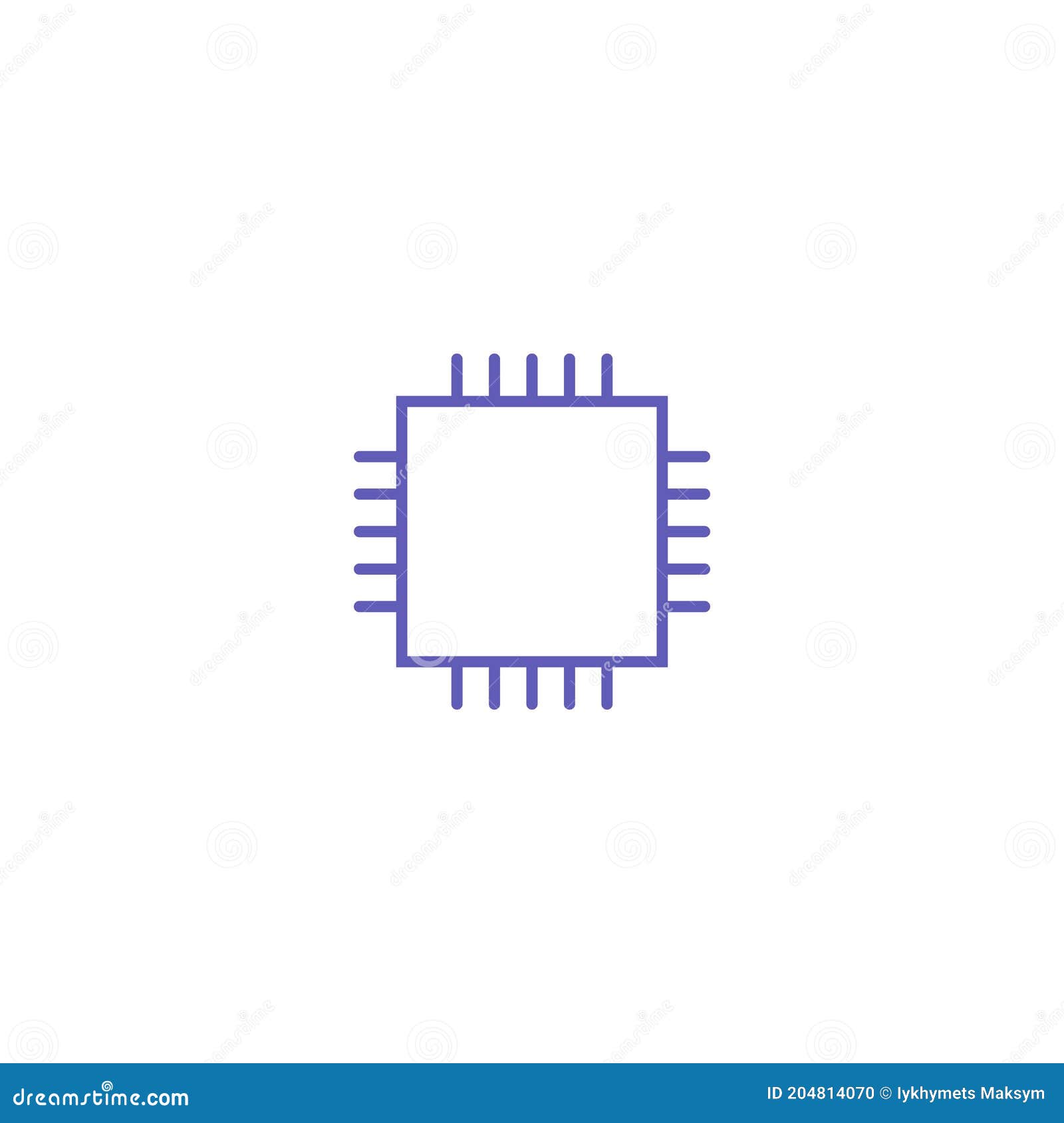 Electronic Chip Icon. Vector Illustration on White Background Stock ...