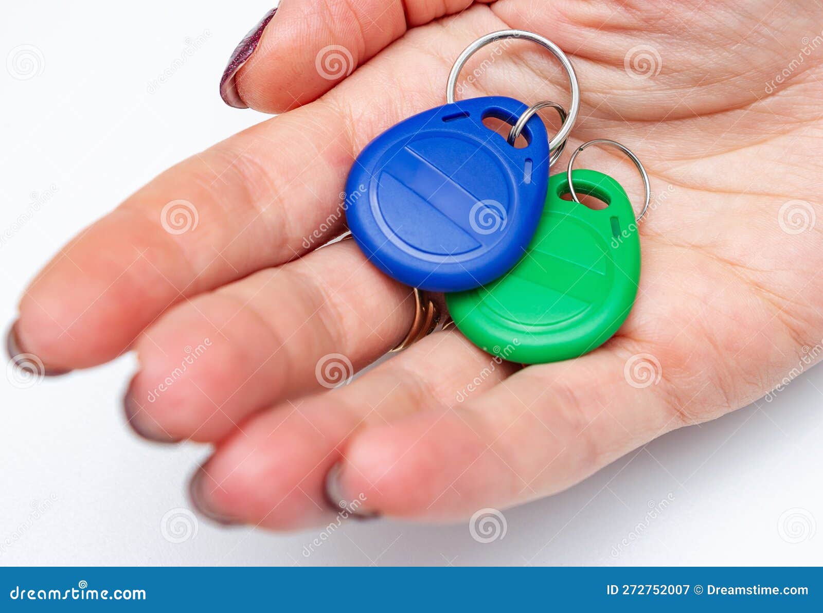Plastic Electronic Keys for Intercom on the Woman S Hand Stock Image ...