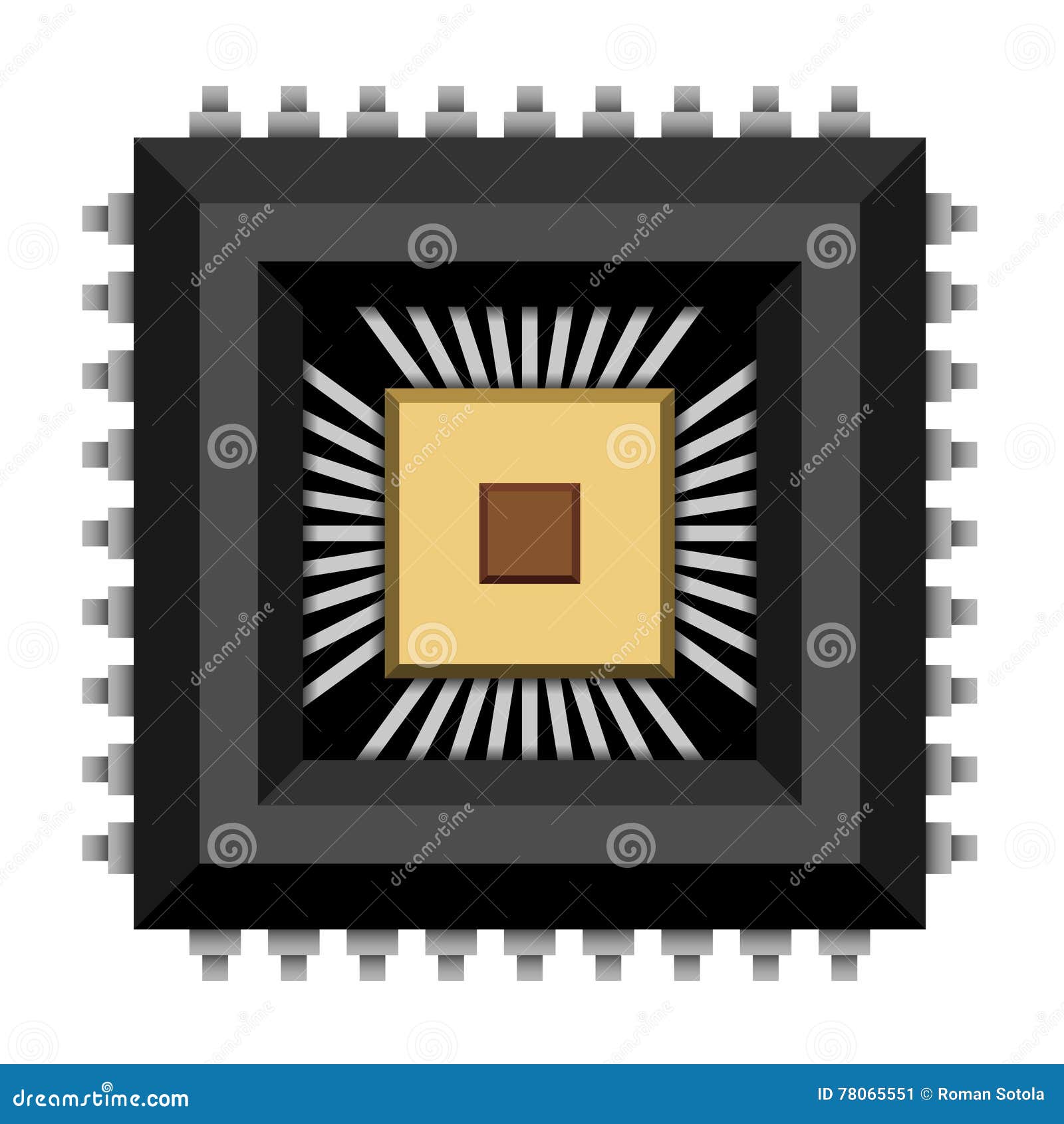 Electronic chip microchip stock vector. Illustration of integrated ...
