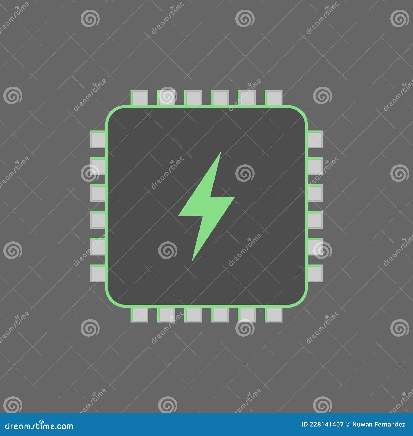 Electronic Chip. Microprocessor. Power IC. Computer Processor. Vector ...