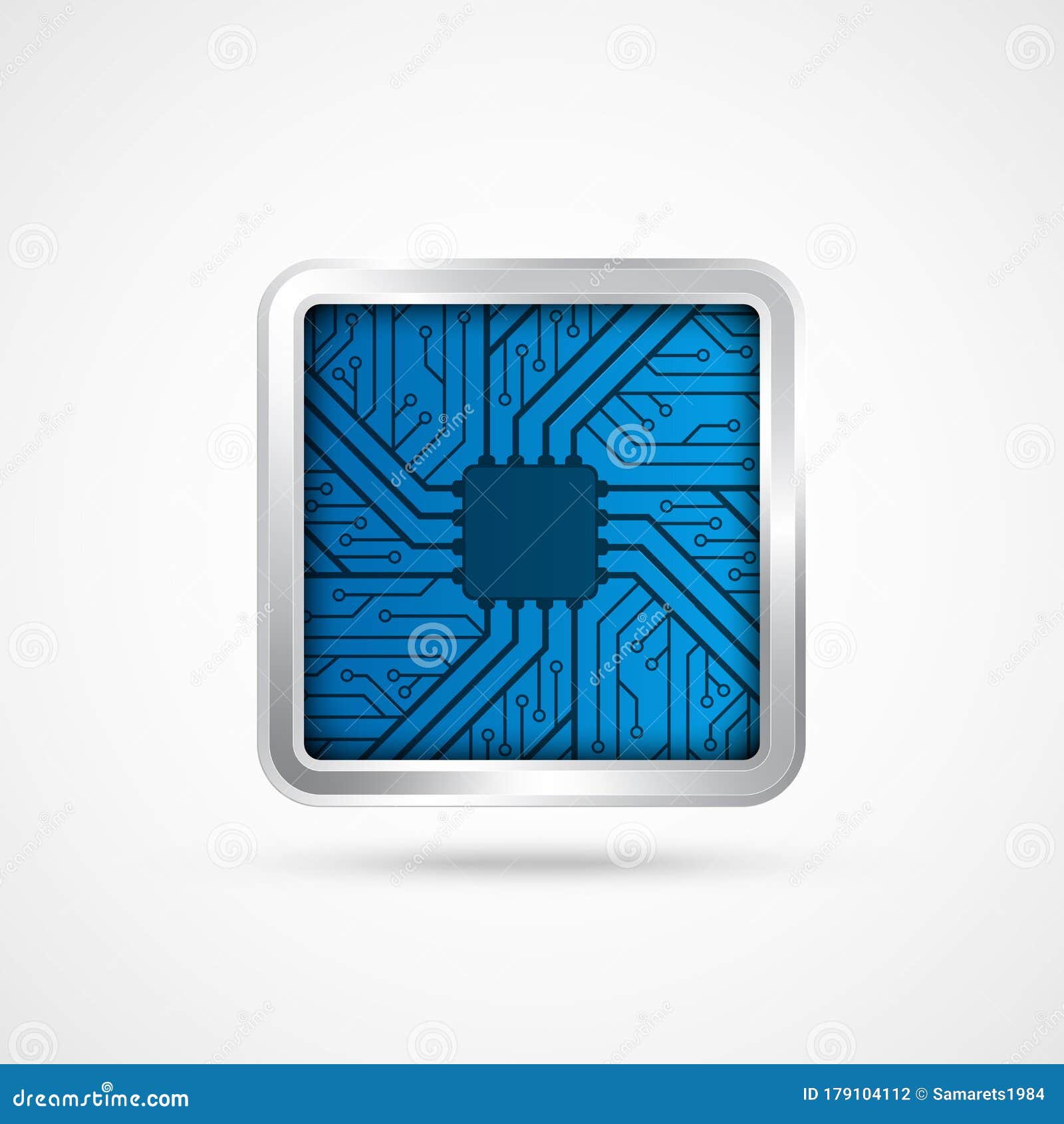 Electronic Chip. Technology Icon Stock Vector - Illustration of chip ...