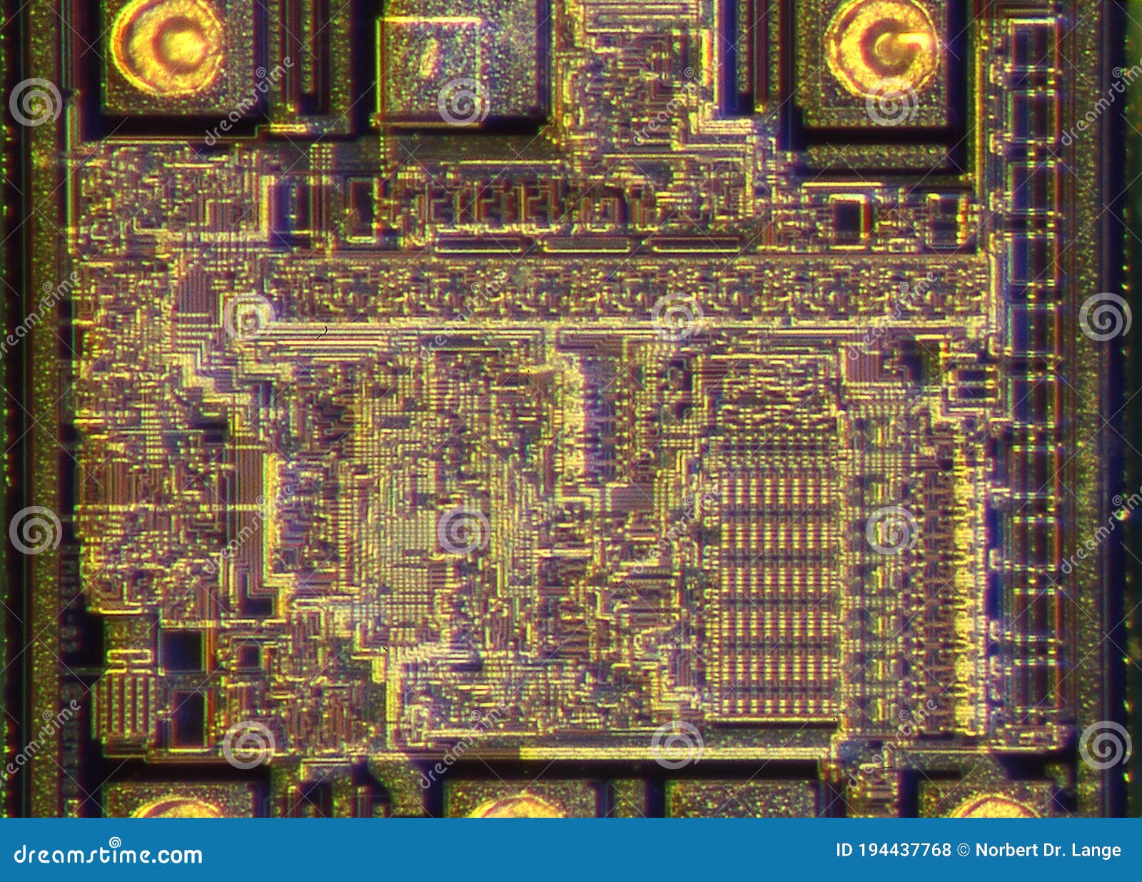 Electronic Chip with Transistors Stock Photo - Image of golden ...