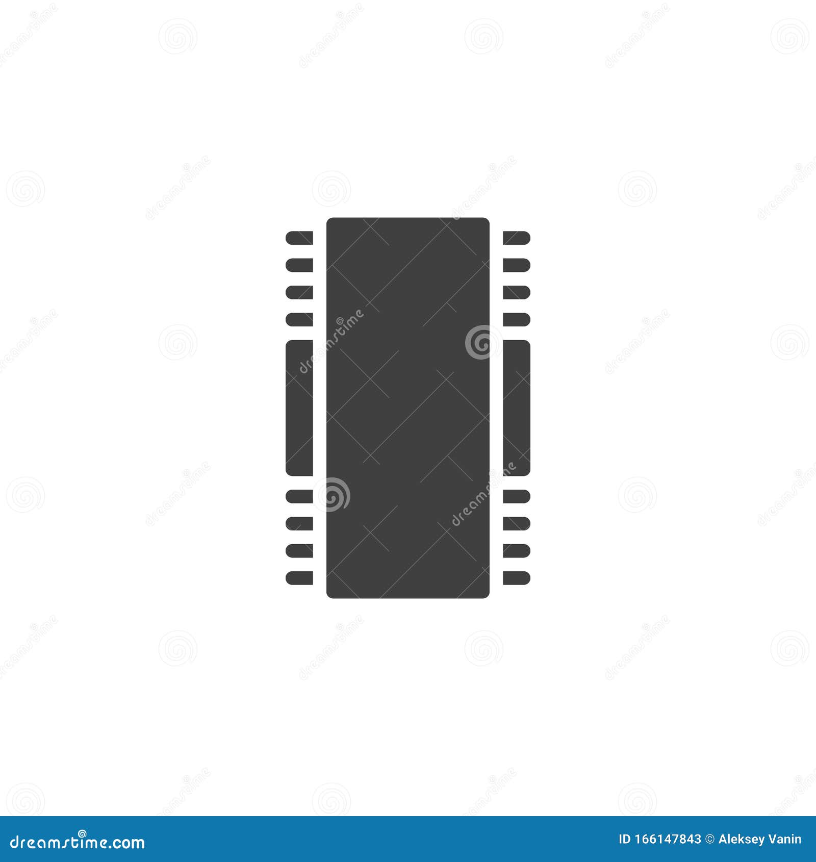 Electronic Chip Vector Icon Stock Vector - Illustration of pixel, micro ...