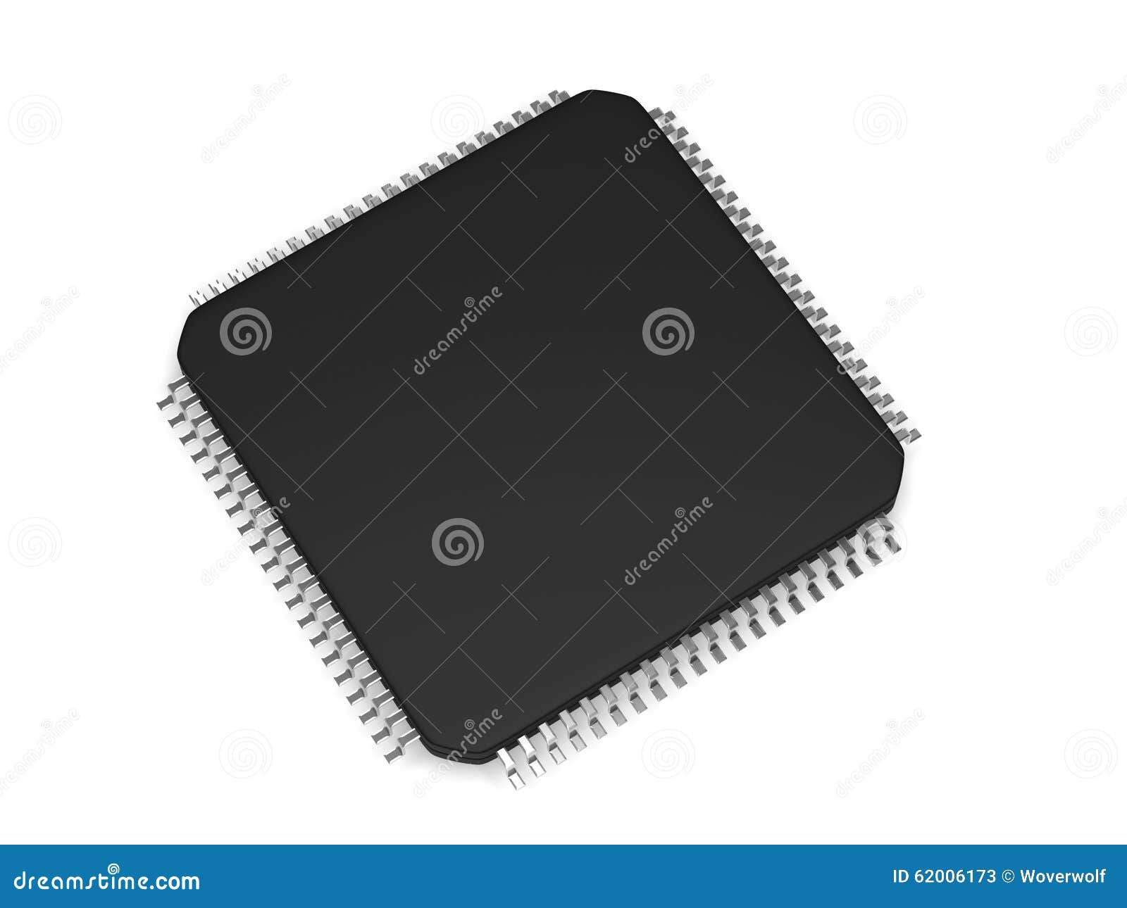 Electronic Chip Embedded In Steel Frame Vector Illustration ...