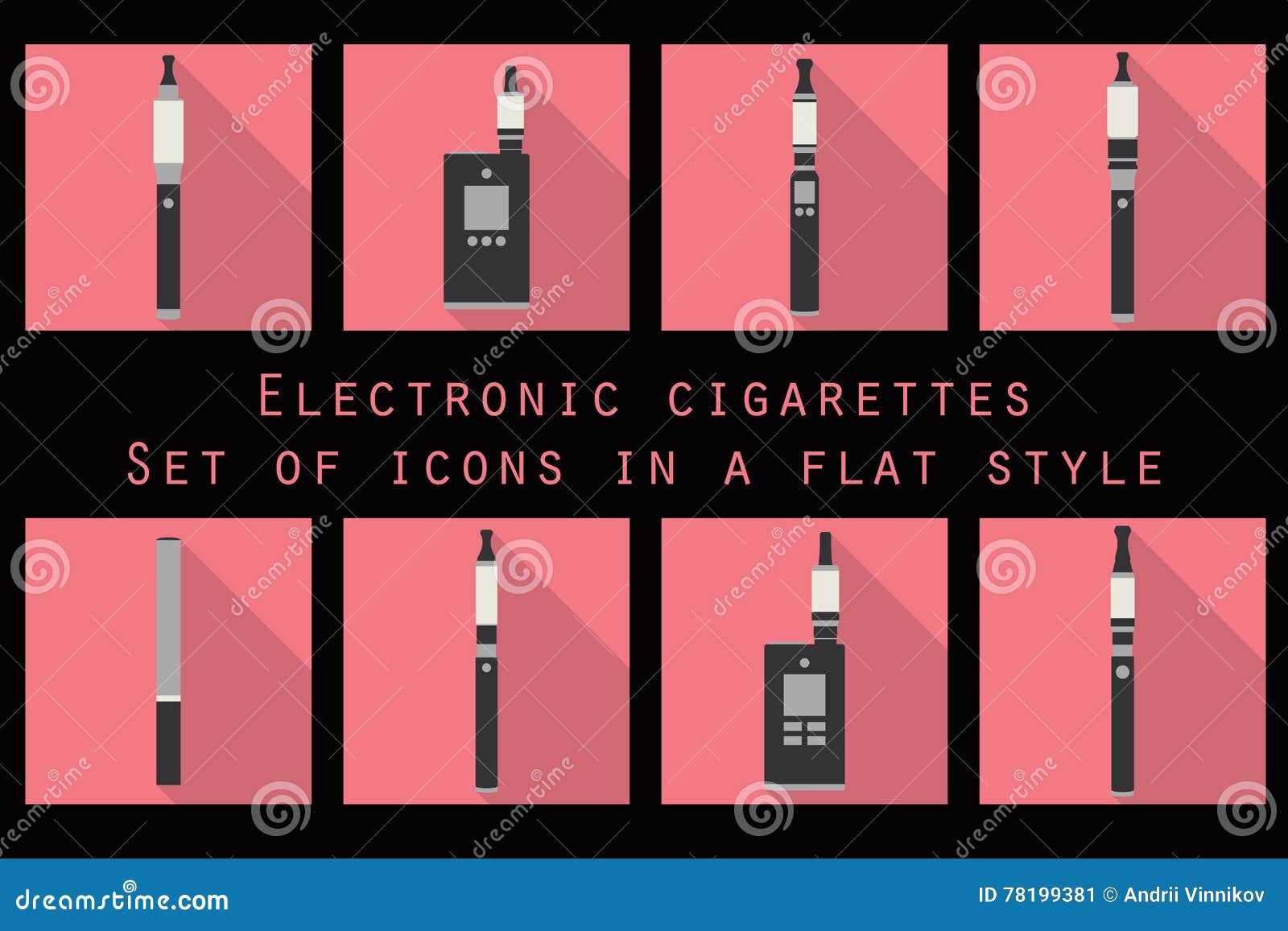 Electronic Cigarette, Electronic Cigarette Flat Icons, E-cigarette ...