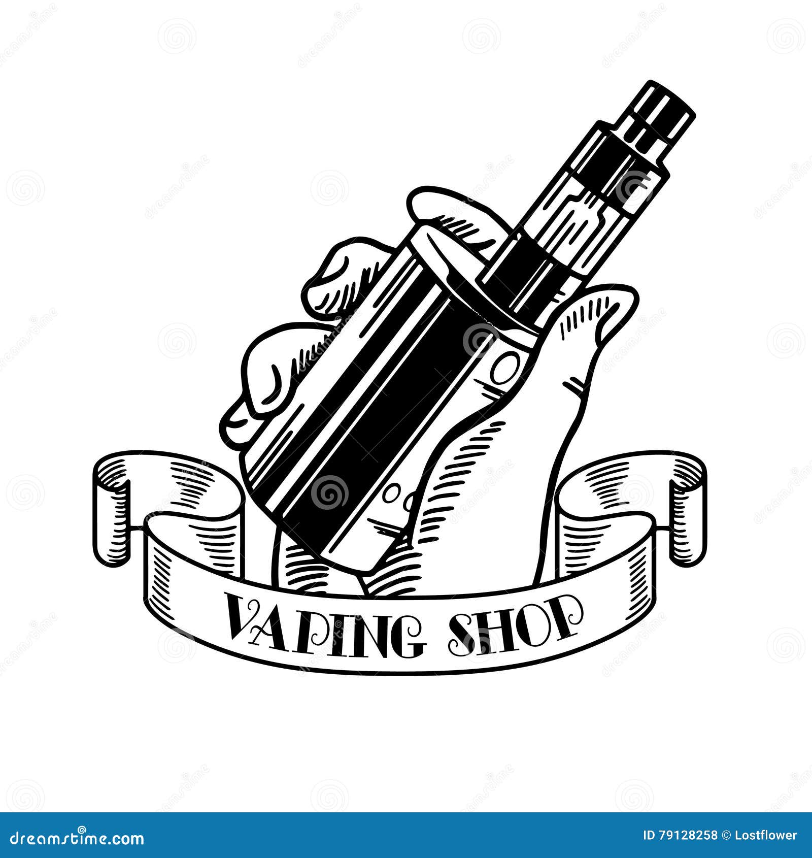 Electronic Cigarette And Liquid Vape Shop Vector Monochrome Badges