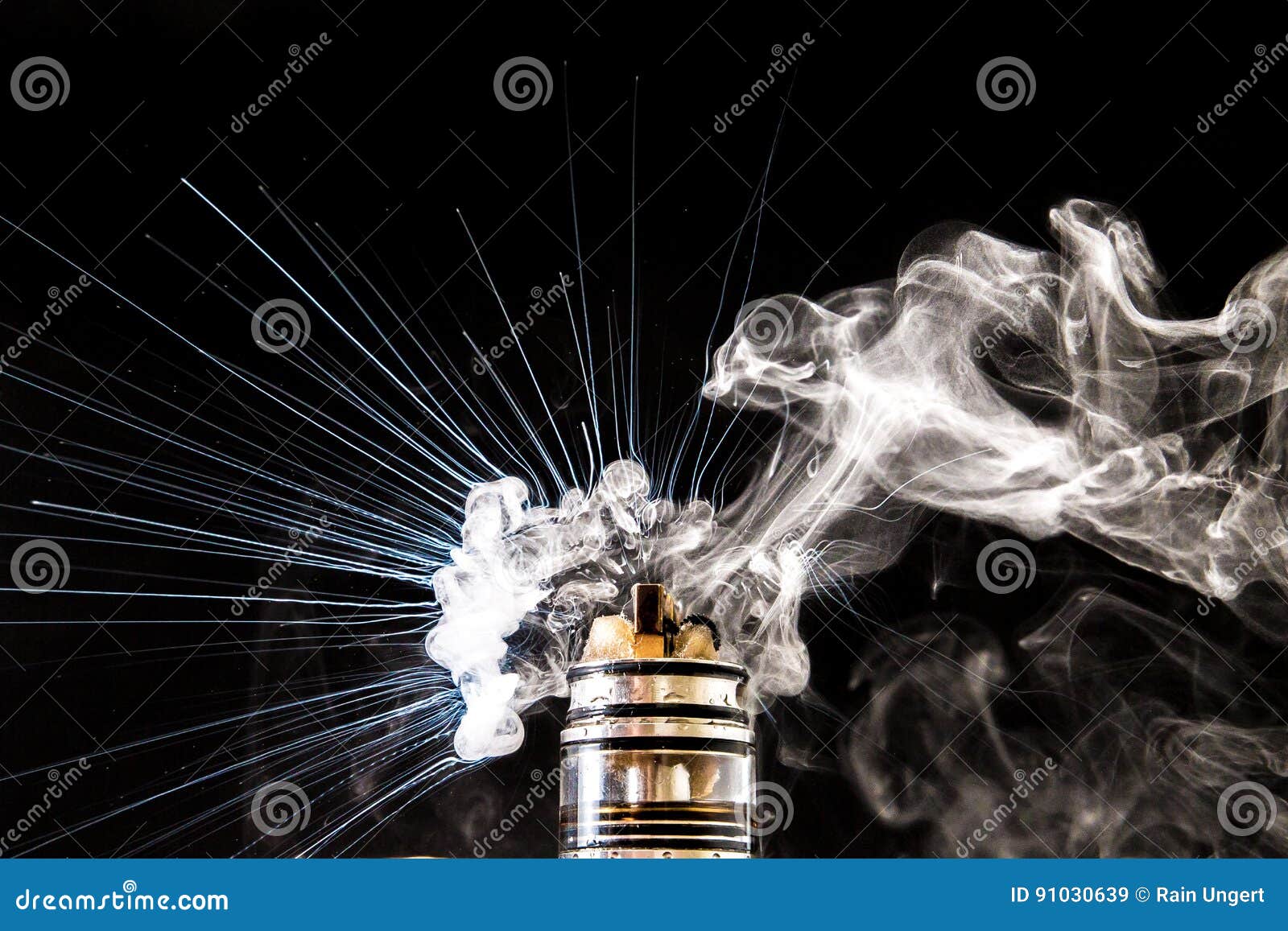 Electronic Cigarette Smoke Explosion Stock Image - Image of black ...