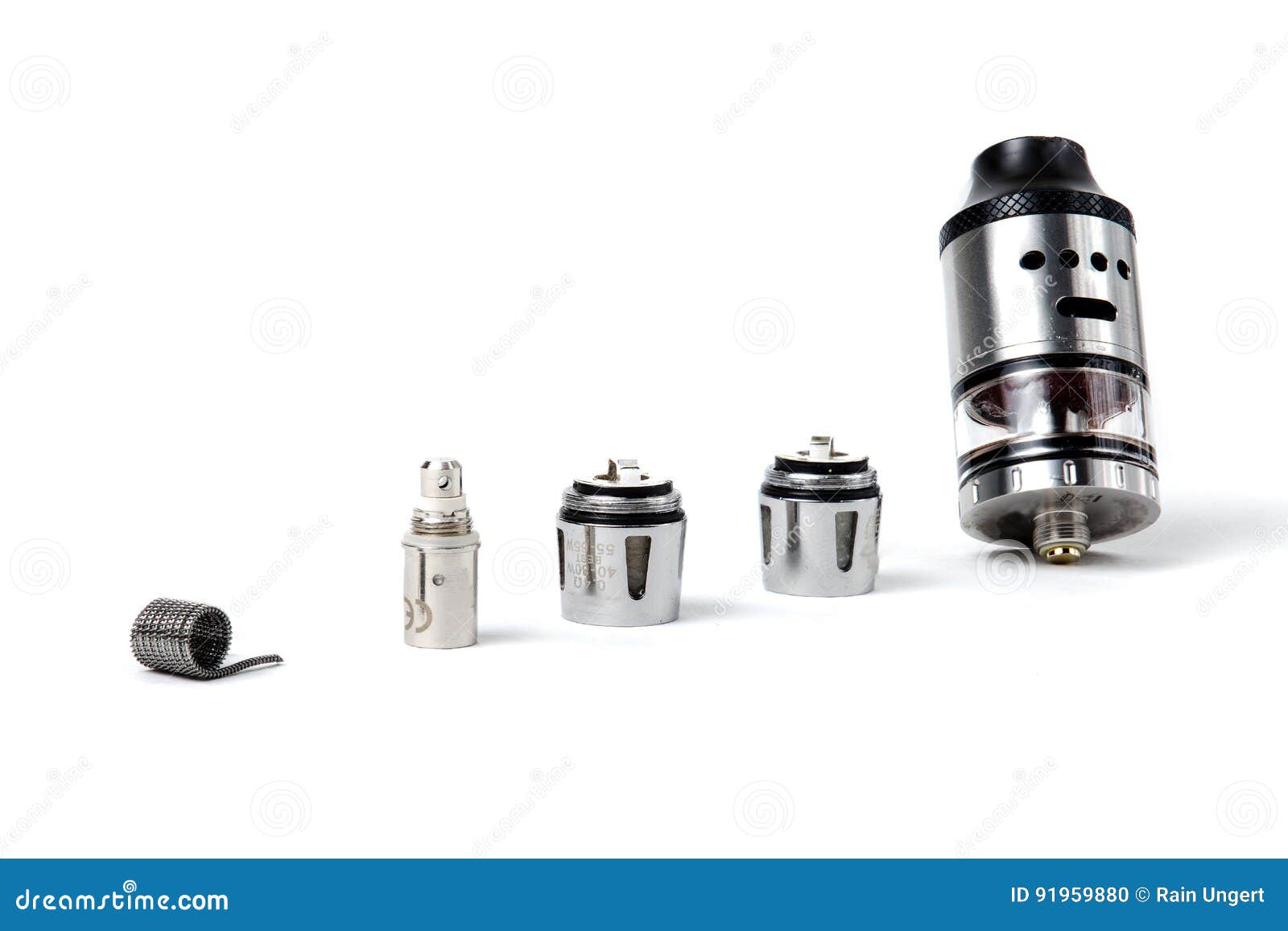 Electronic Cigarette Tank and Coils Stock Photo - Image of coils ...