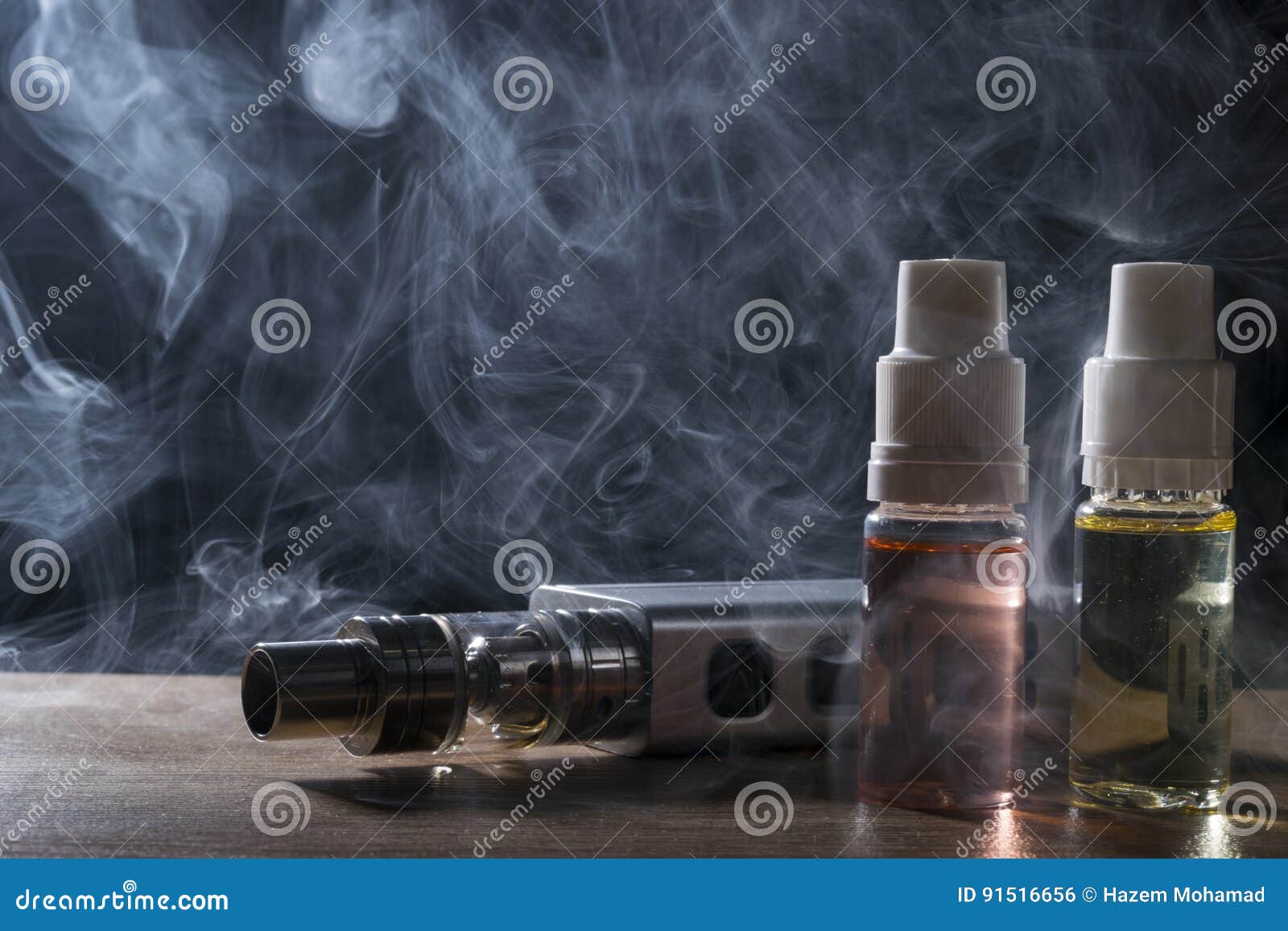 Electronic Cigarette, Vaping Device with E Liquid Background. Stock ...