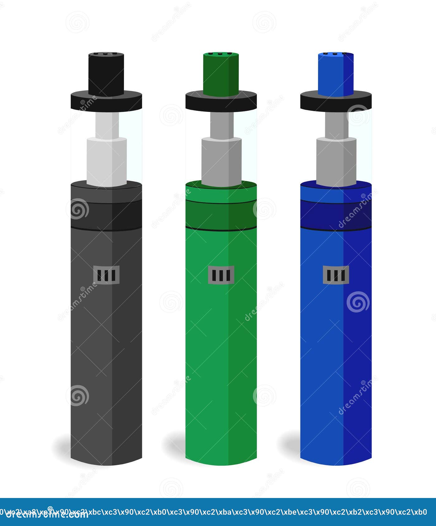Electronic Cigarette for Vaping. Electronic Hookah. Isolated Vector ...