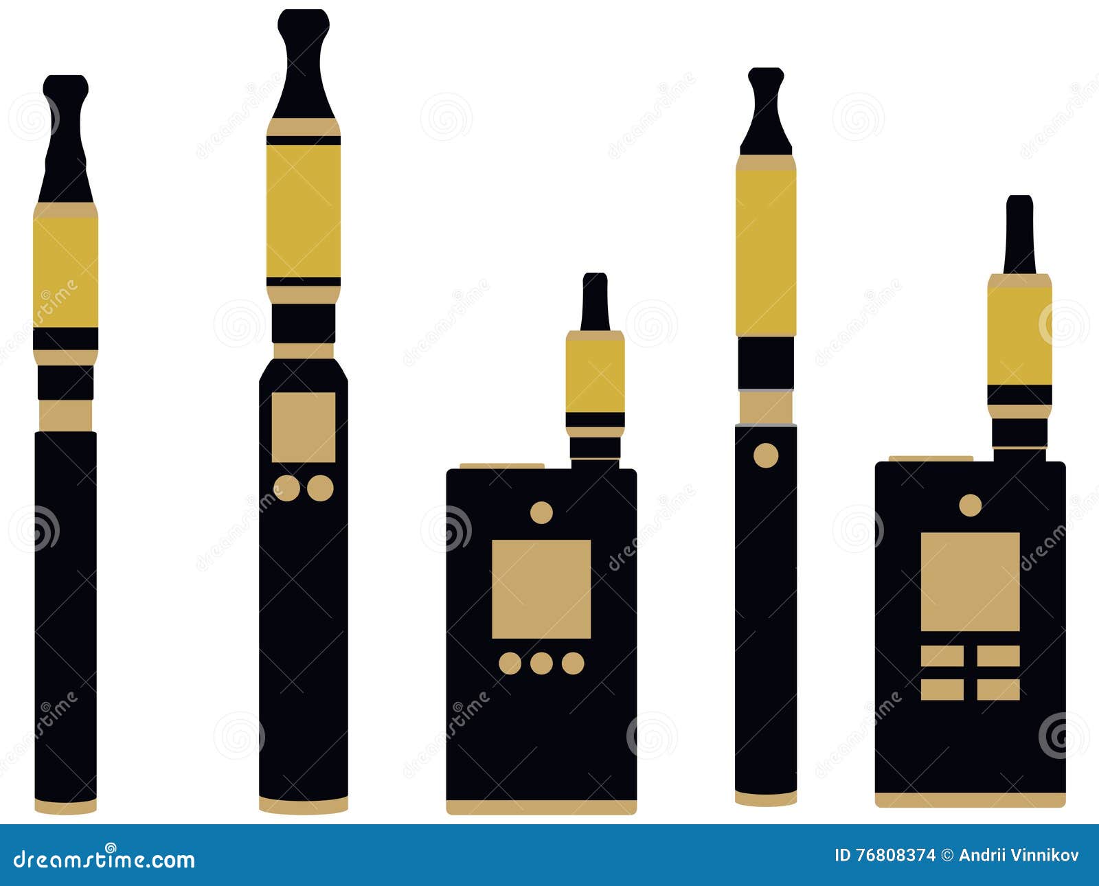Electronic Cigarette. Various Types Vaporizers. Set Stock Vector ...
