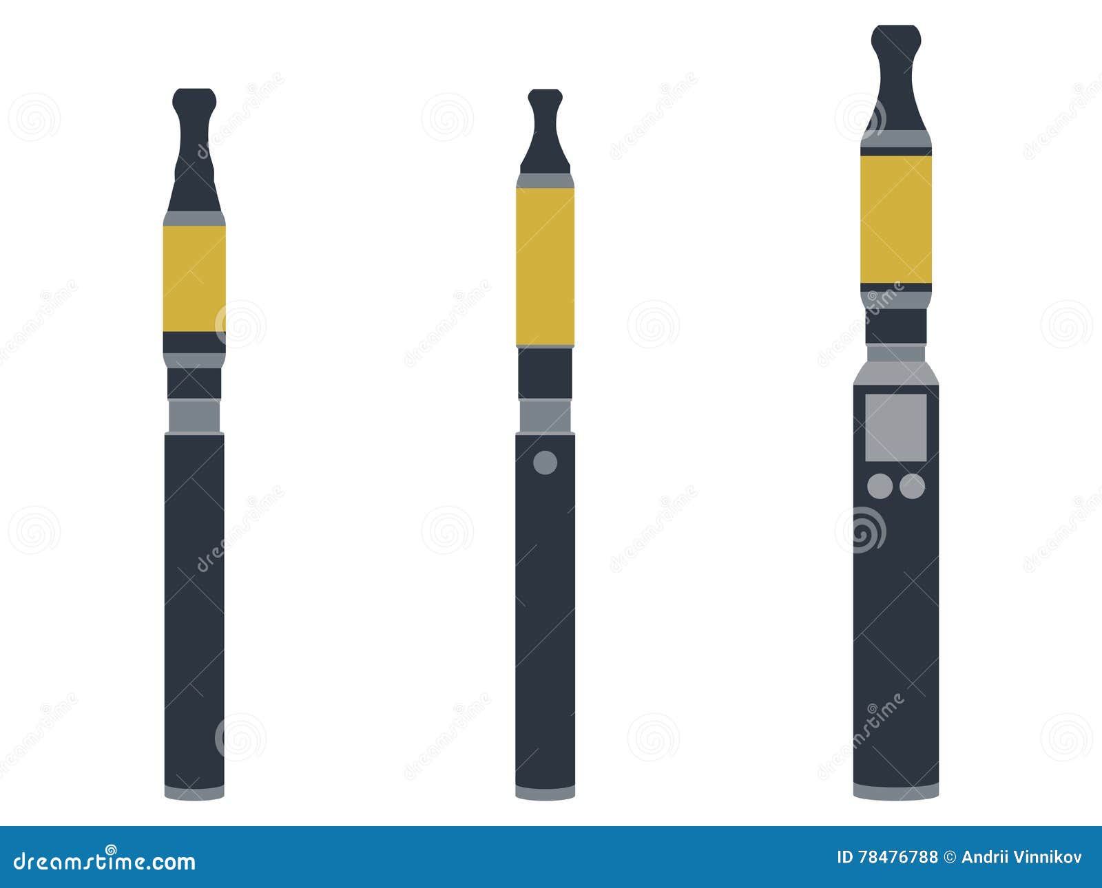 Electronic Cigarette. Various Types Vaporizers Stock Vector ...