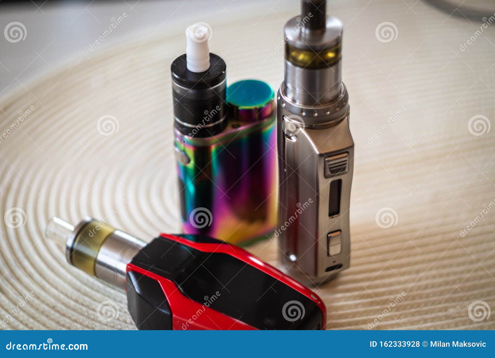 Electronic Cigarette on White Wooden Table Stock Photo - Image of ...