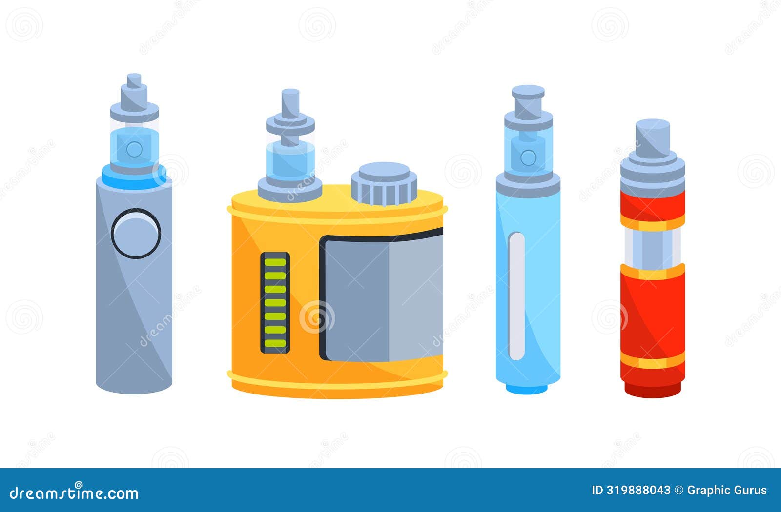 Electronic Cigarettes. Types of E-cigarettes and Digital Vape Pen ...