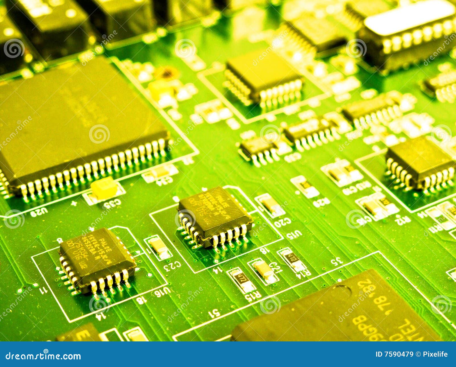 Electronic circuit stock image. Image of computer, connections - 7590479