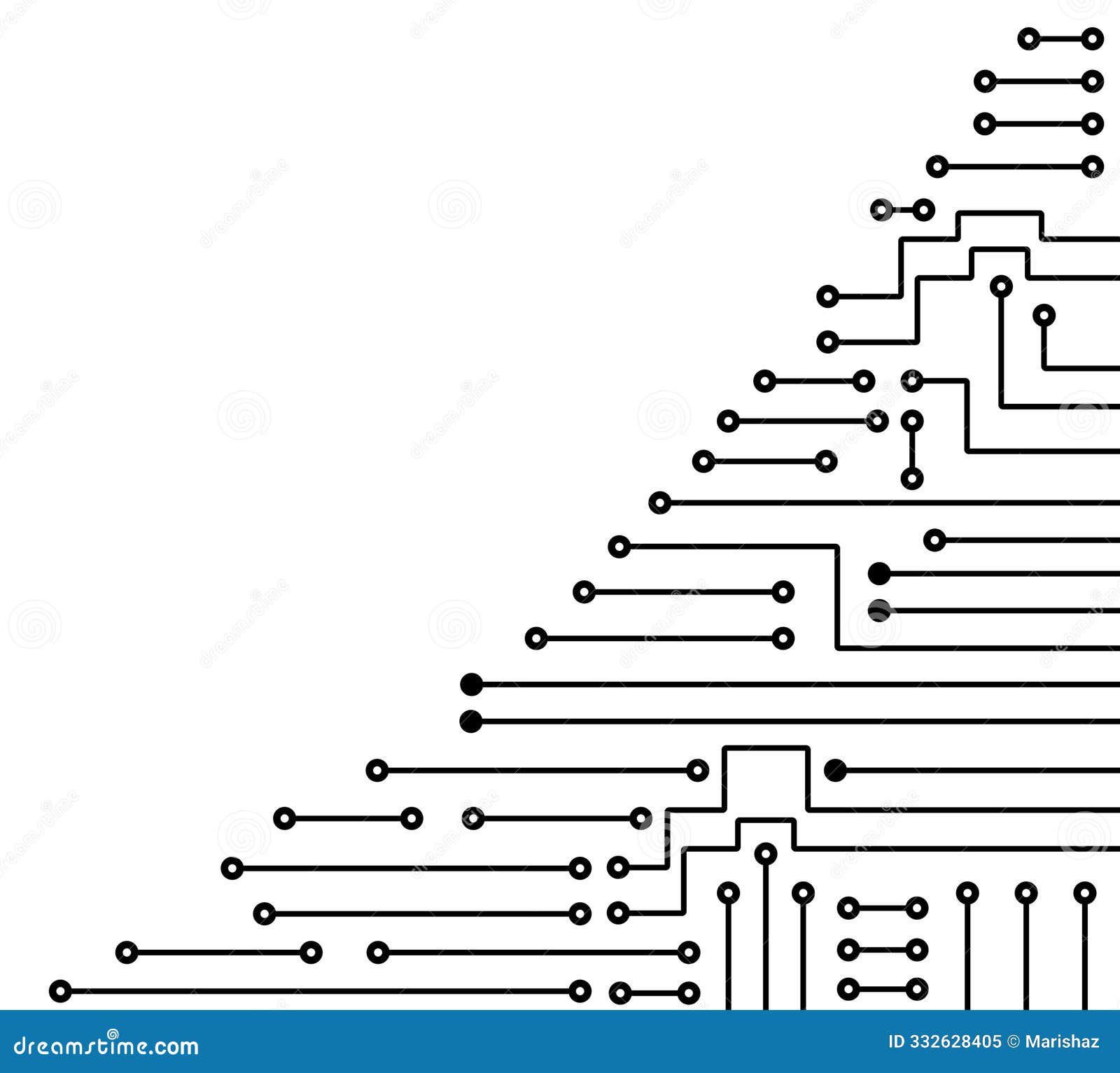 Electronic Circuit Background. Corner Frame. High Tech Concept Stock ...